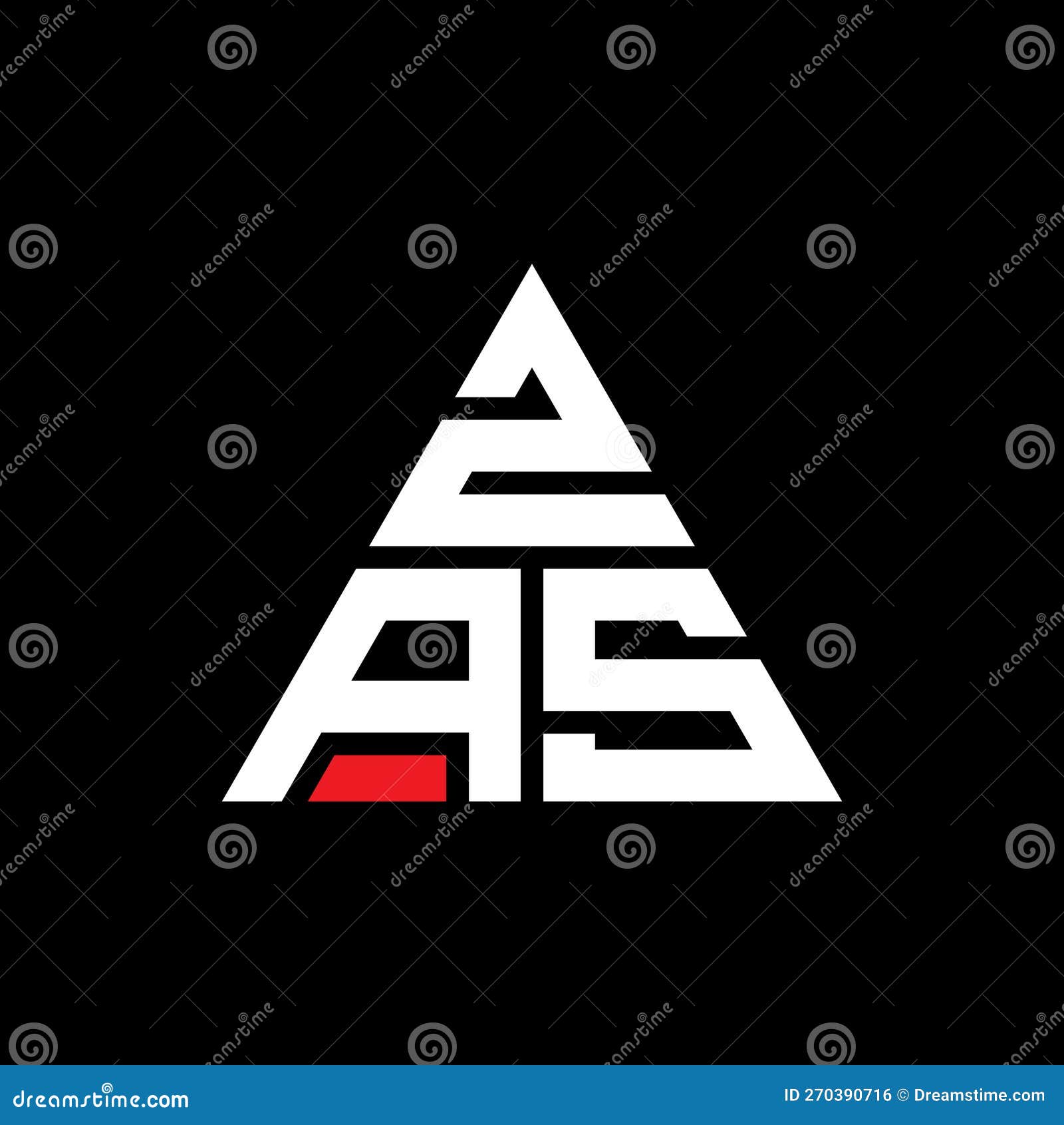 ZAS Triangle Letter Logo Design with Triangle Shape. ZAS Triangle Logo ...
