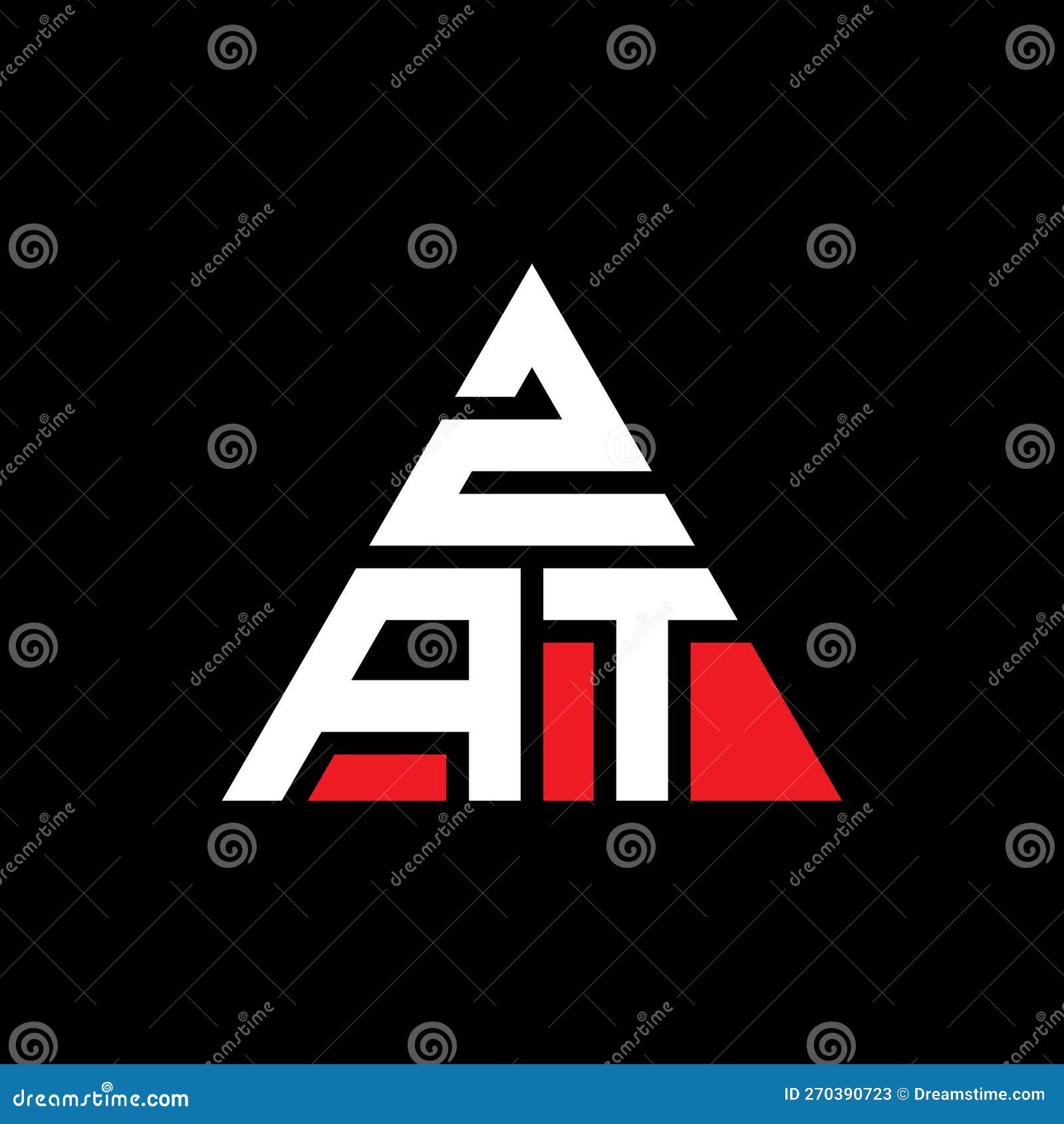 ZAT Triangle Letter Logo Design with Triangle Shape. ZAT Triangle Logo ...