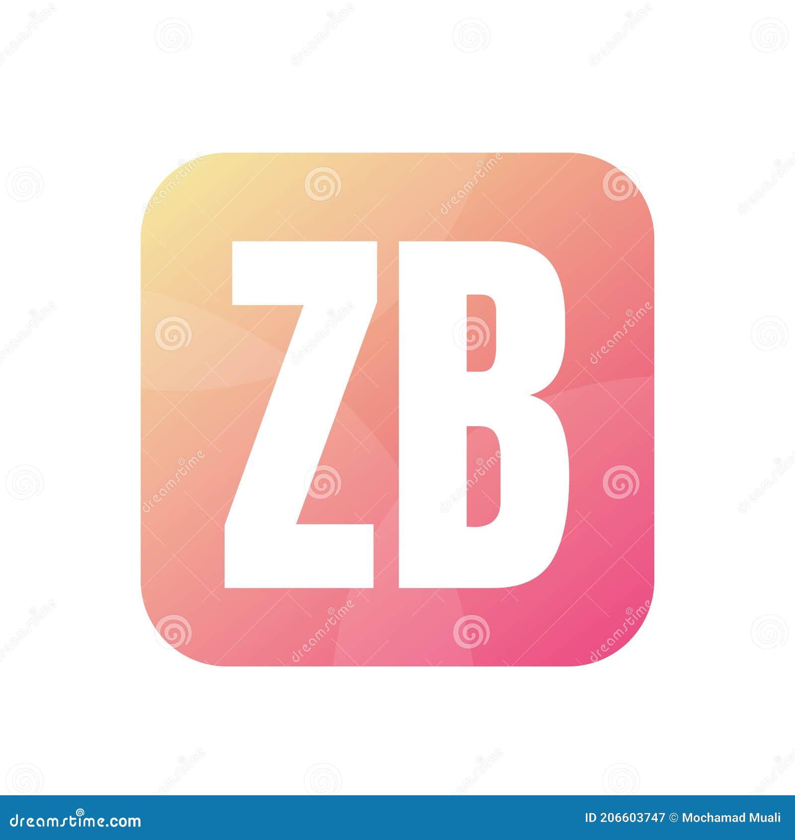 ZB Letter Logo Design with Simple Style Stock Vector - Illustration of ...