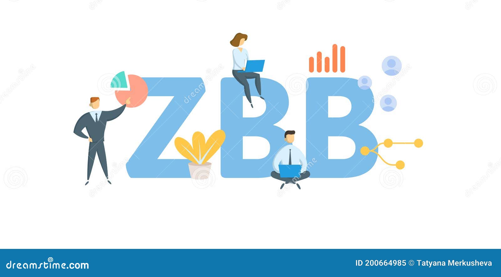 ZBB, Zero Based Budgeting. Concept with Keyword, People and Icons. Flat ...