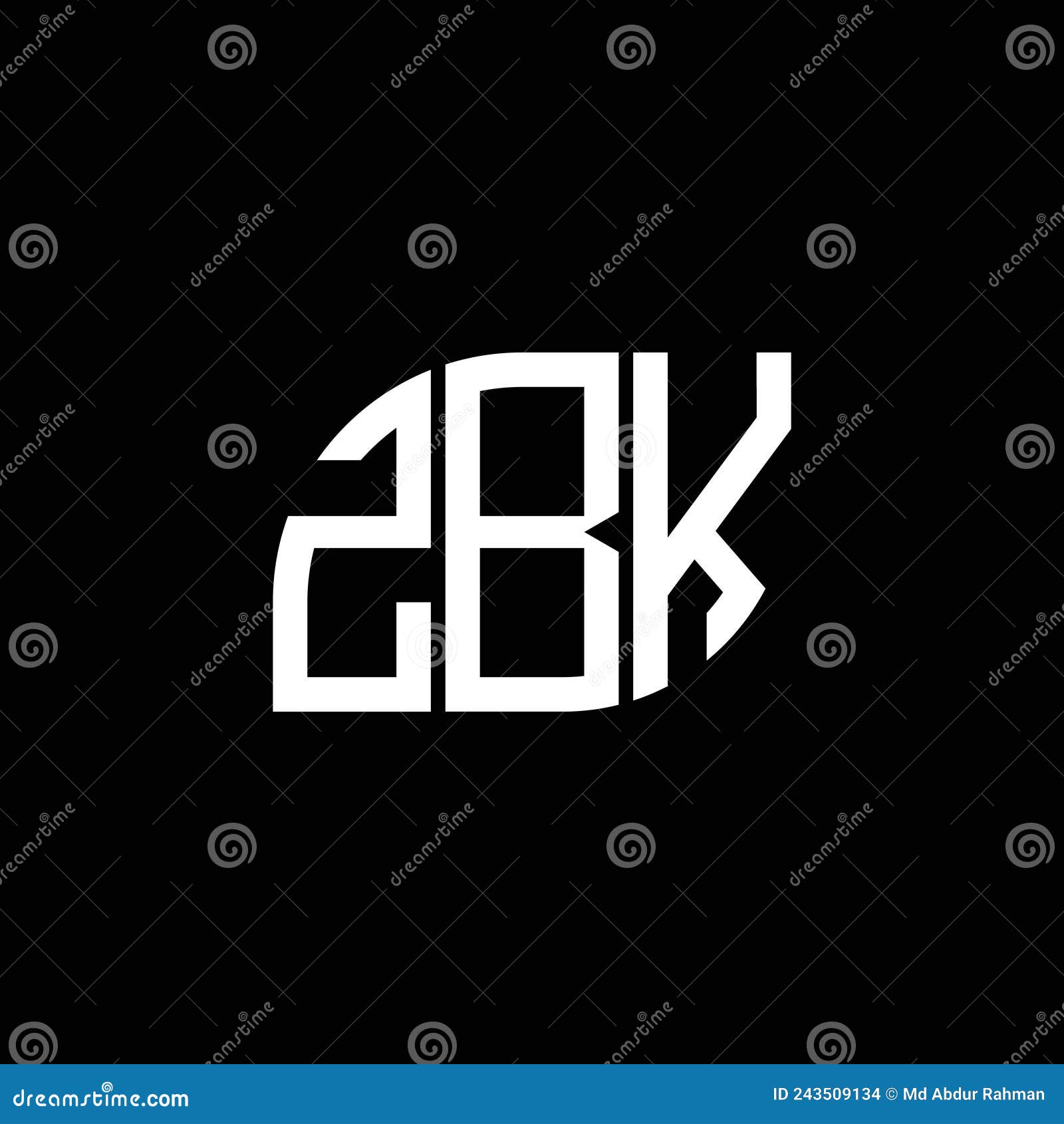 ZBK Letter Logo Design on Black Background. ZBK Creative Initials ...