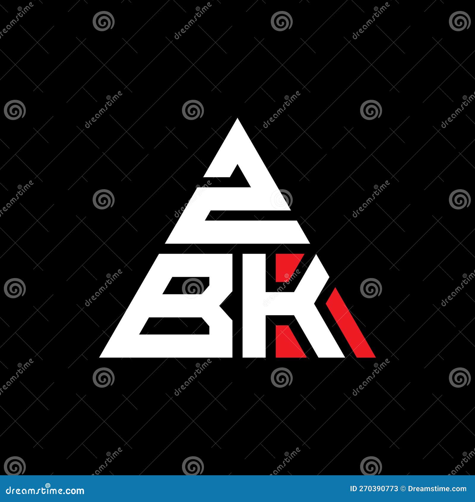 ZBK Triangle Letter Logo Design with Triangle Shape. ZBK Triangle Logo ...