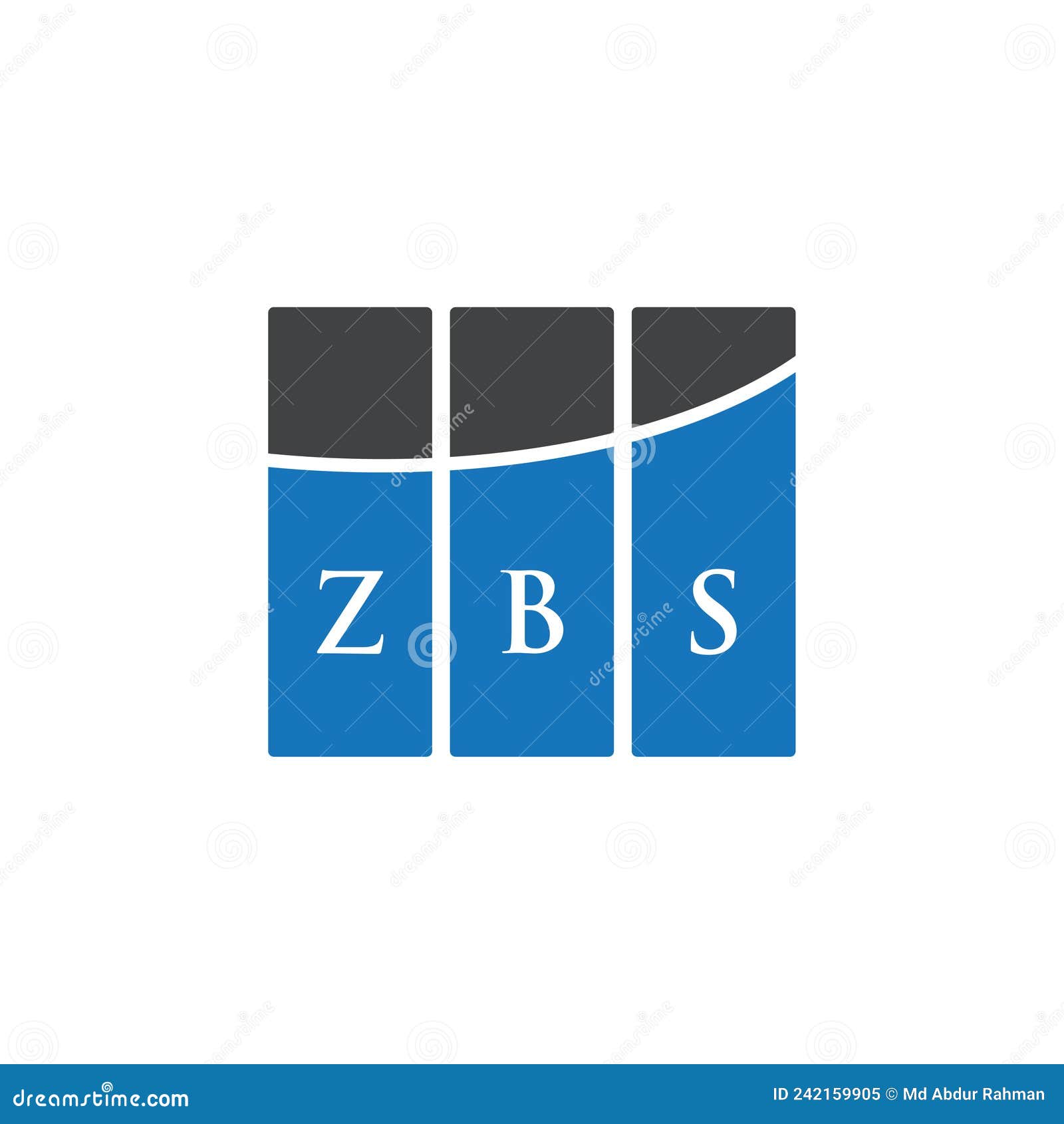 ZBS Letter Logo Design on White Background. ZBS Creative Initials ...