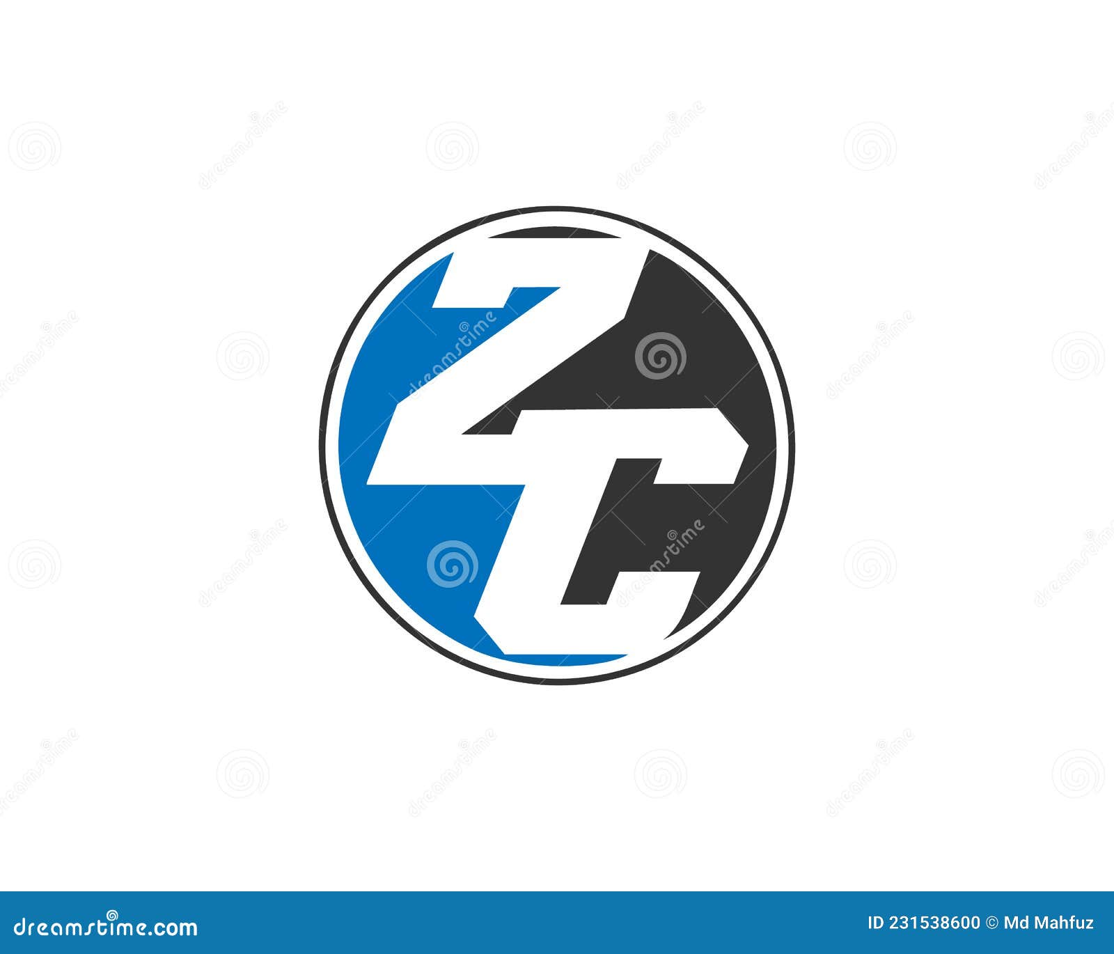 ZC Logo Design Template stock vector. Illustration of initials - 231538600