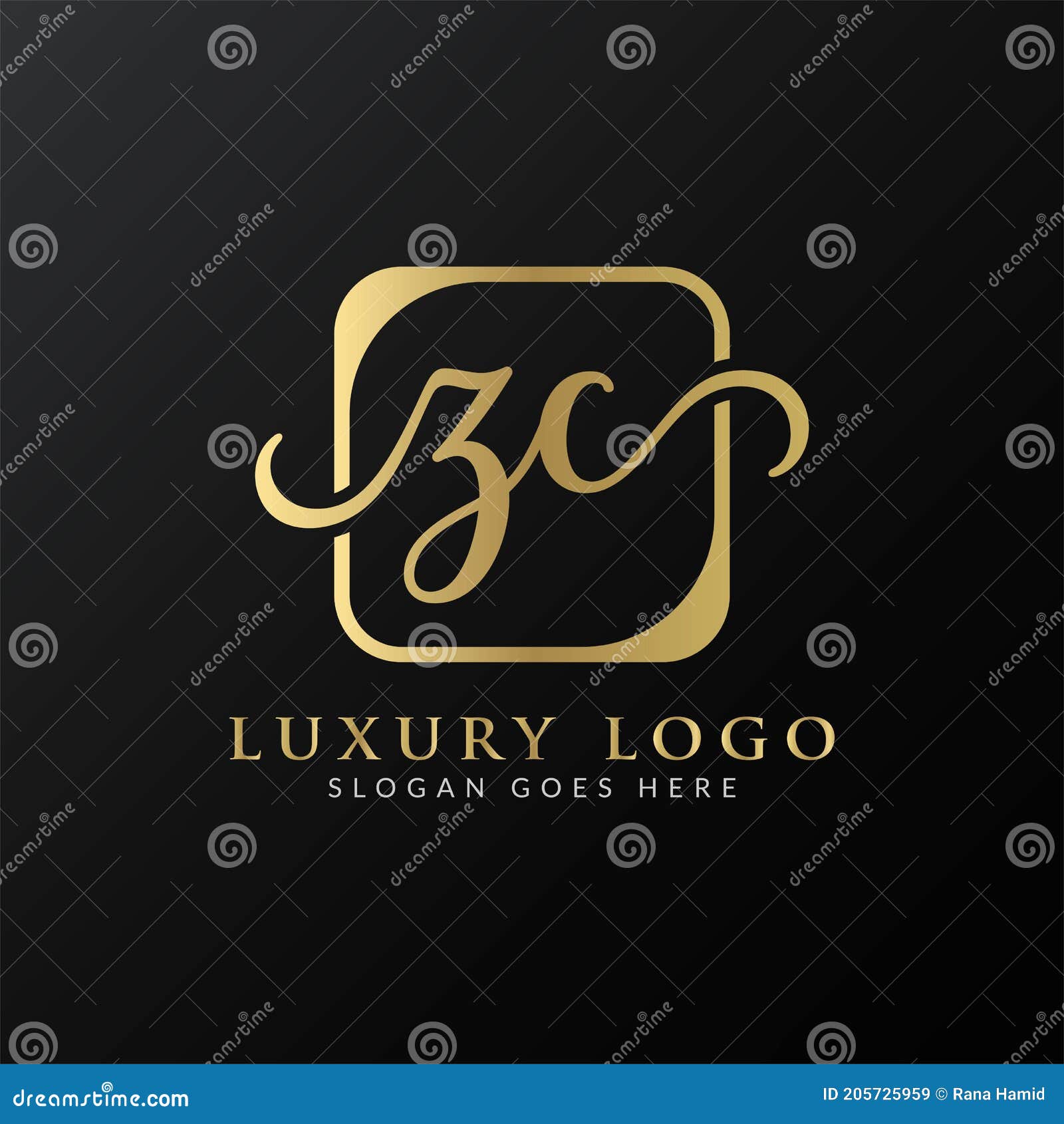 ZC Logo Design Vector Template. Initial Luxury Letter ZC Vector ...