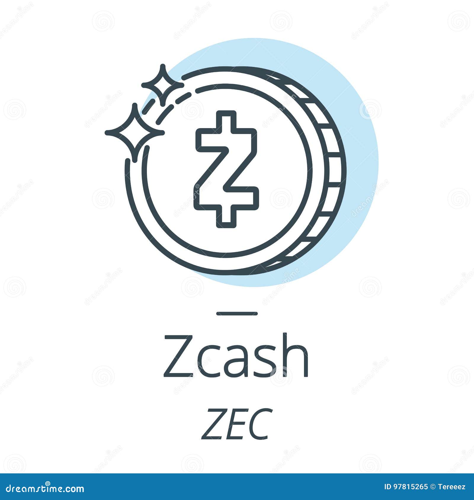 Zcash Cryptocurrency Coin Line, Icon of Virtual Currency Stock Vector ...