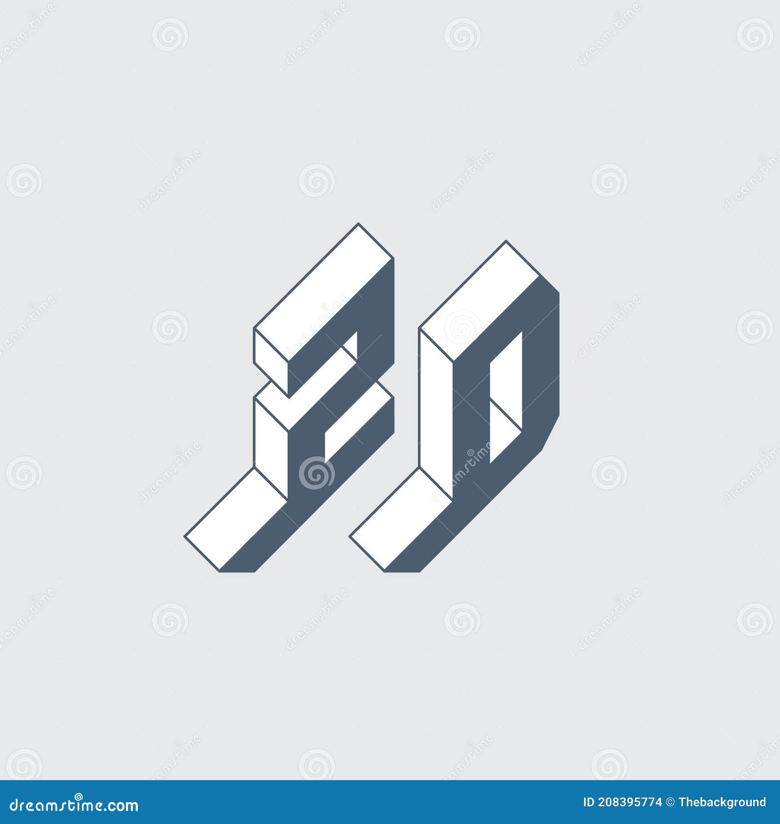 ZD or 2D - Monogram or Logotype. Volume Alphabet. Three-dimension ...