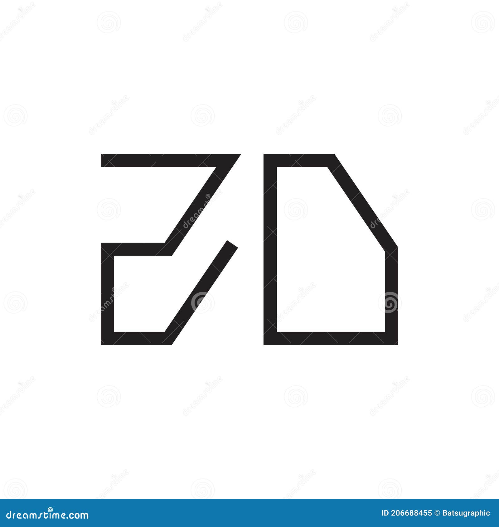 Zd Initial Letter Vector Logo Icon Stock Vector - Illustration of logo ...