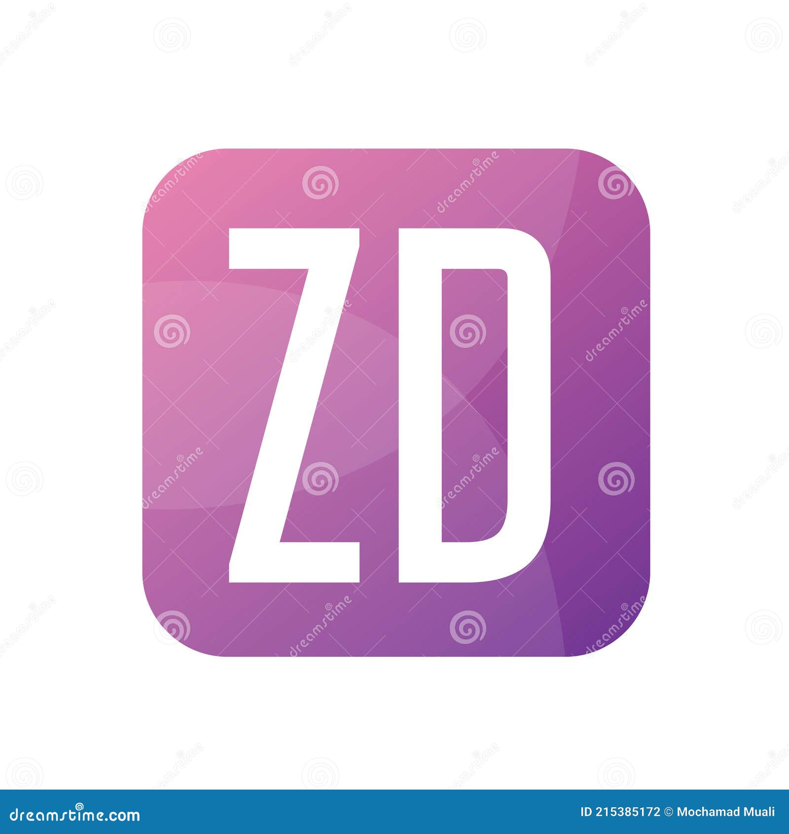ZD Letter Logo Design with Simple Style Stock Illustration ...