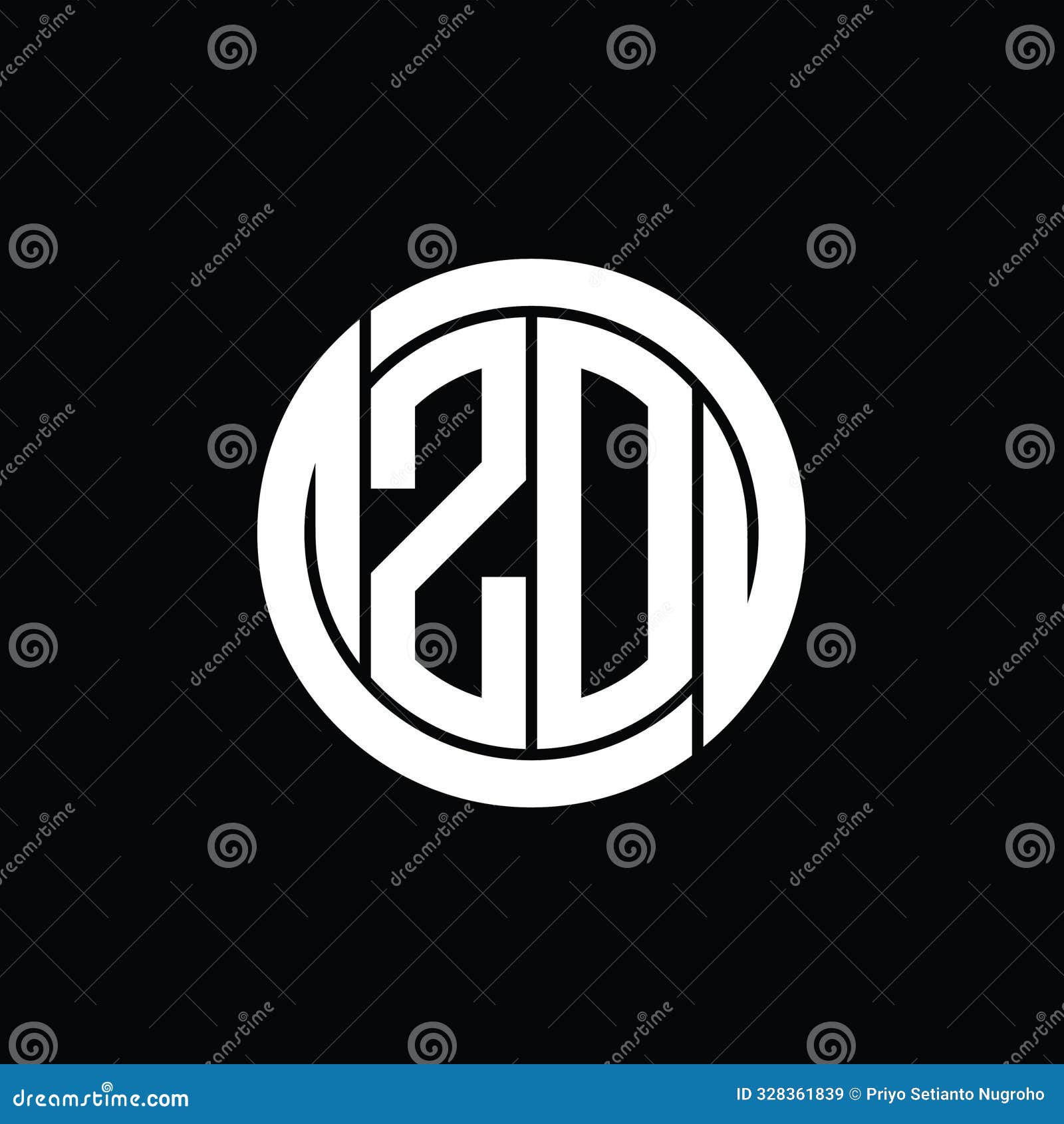 ZD Logo Monogram Shield Inside Circle Shape Vector Images Design ...