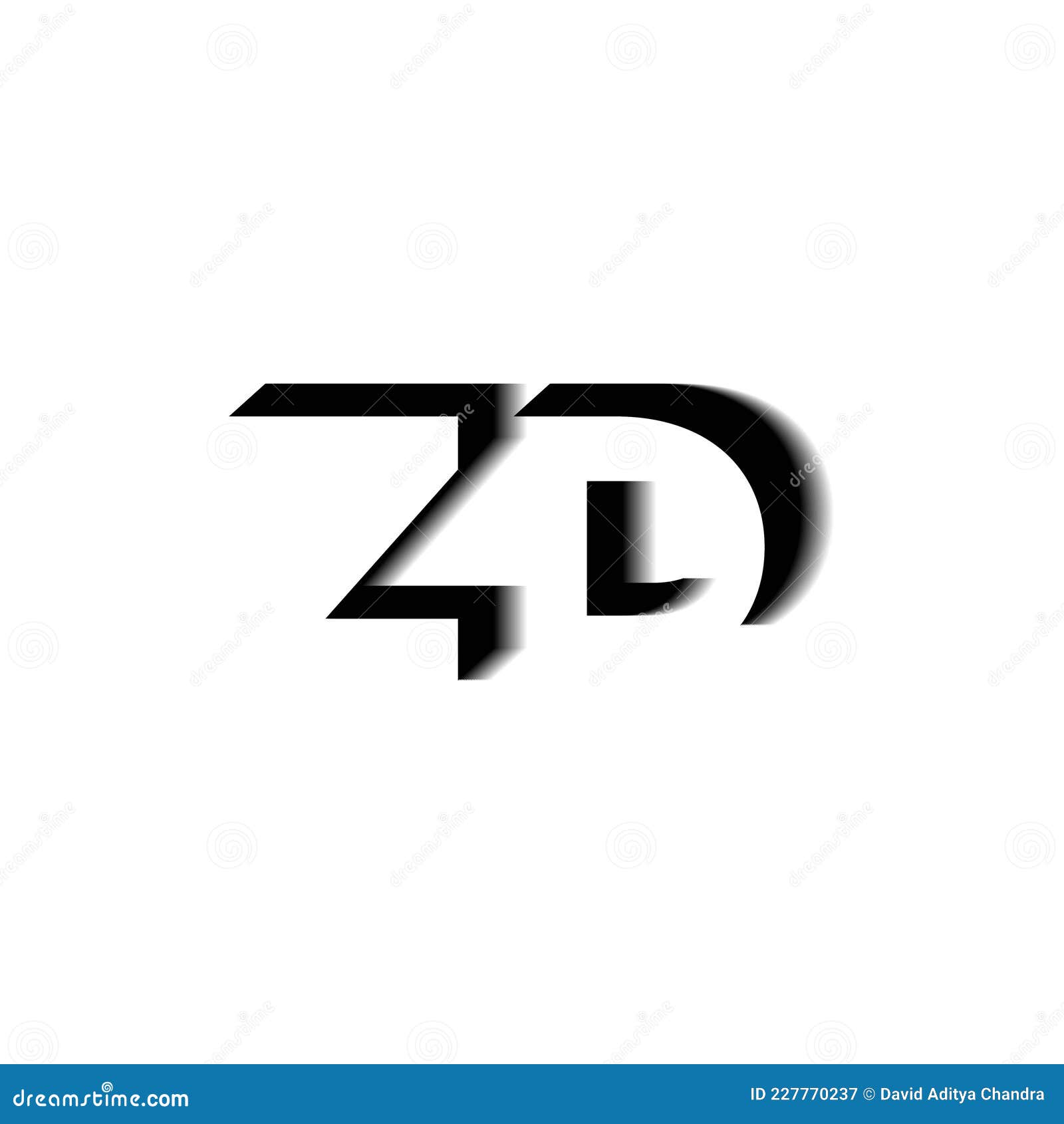 ZD Monogram Shadow Shape Style Stock Vector - Illustration of corporate ...