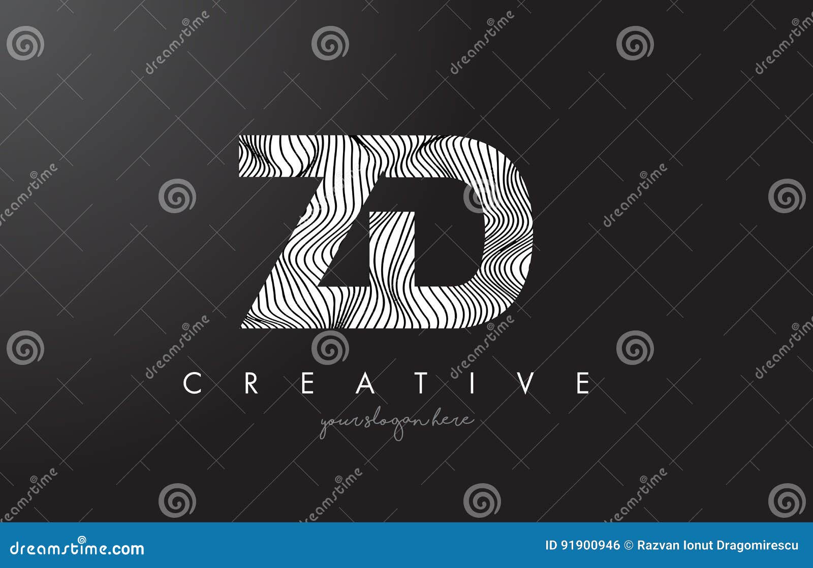 ZD Z D Letter Logo with Zebra Lines Texture Design Vector. Stock Vector ...