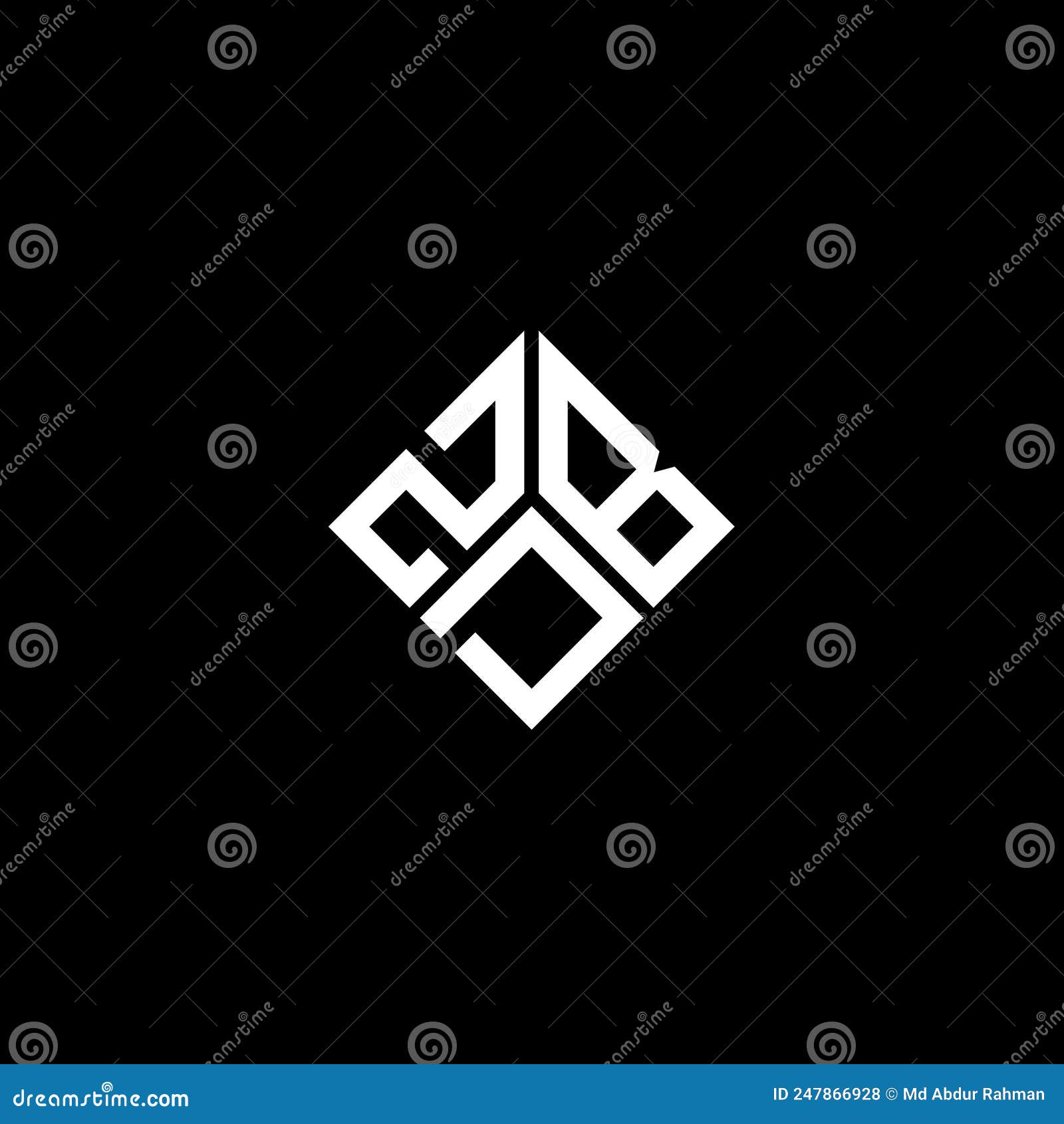 ZDB Letter Logo Design on Black Background. ZDB Creative Initials ...