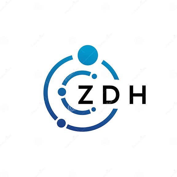 ZDH Letter Technology Logo Design on White Background. ZDH Creative ...