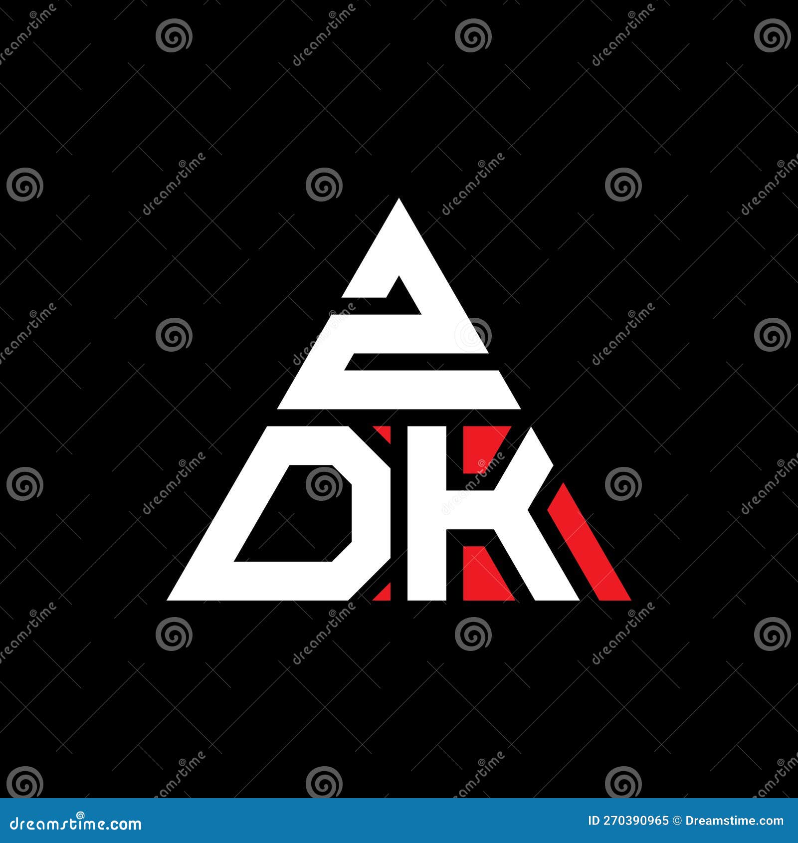 ZDK Triangle Letter Logo Design with Triangle Shape. ZDK Triangle Logo ...