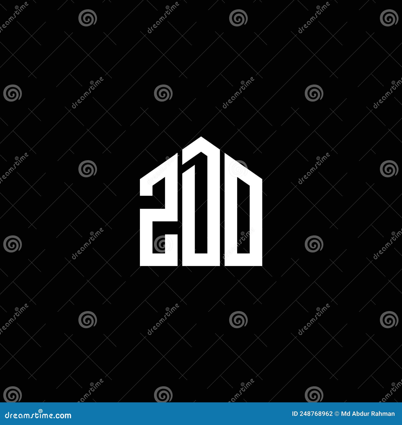 ZDO Letter Logo Design on BLACK Background. ZDO Creative Initials ...