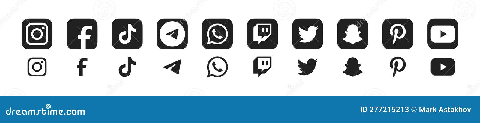 Set Of Facebook, Tiktok, Twitter, Instagram And Youtube Icons. Social ... Set Of Facebook, Tiktok, Twitter, Instagram And Youtube Icons. Social ...