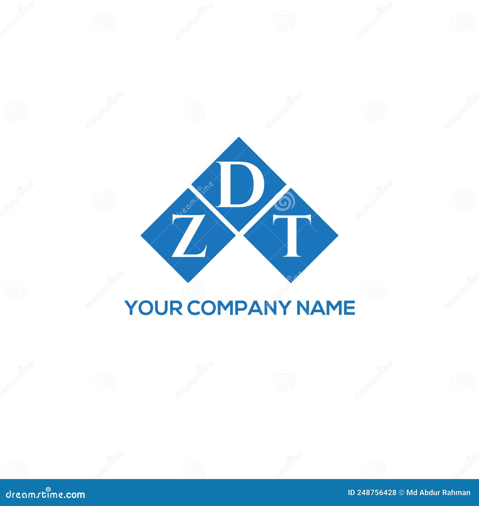 ZDT Letter Logo Design on BLACK Background. ZDT Creative Initials ...