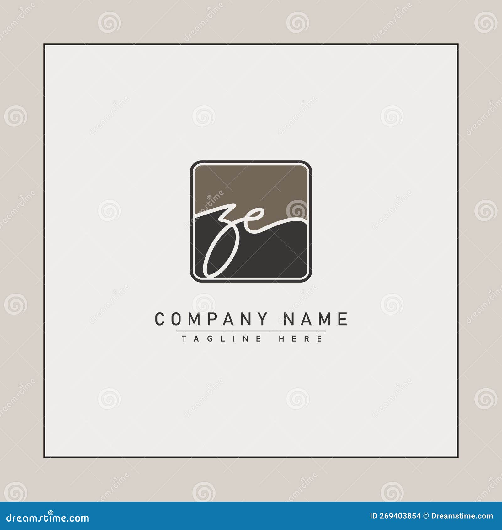 ZE Simple Signature Logo - Handwritten Vector Template for Z and E Logo ...