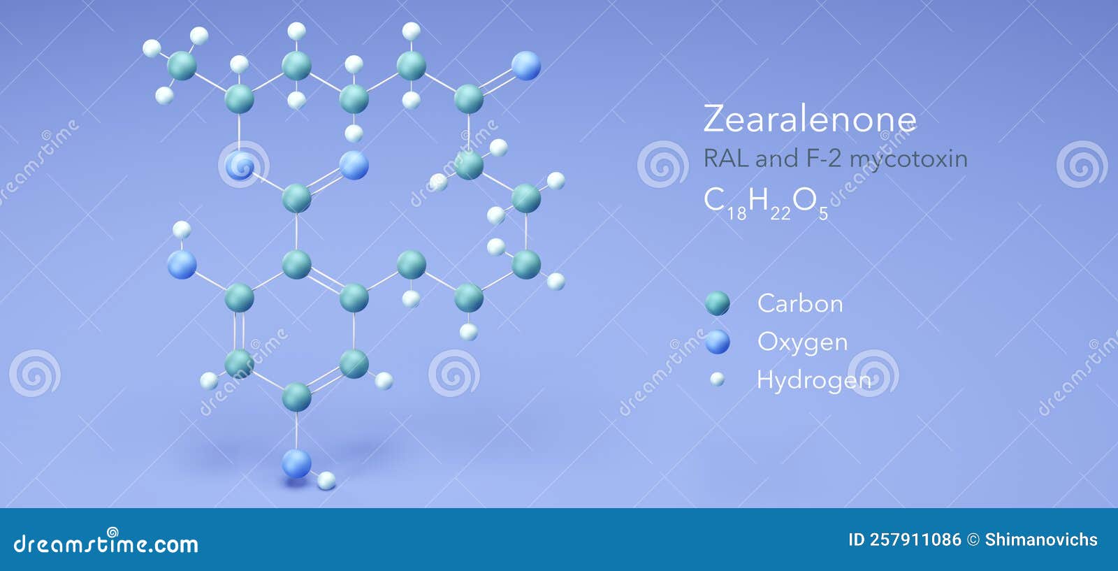 Zearalenone, Molecular Structures, RAL and F-2 Mycotoxin, 3d Model ...