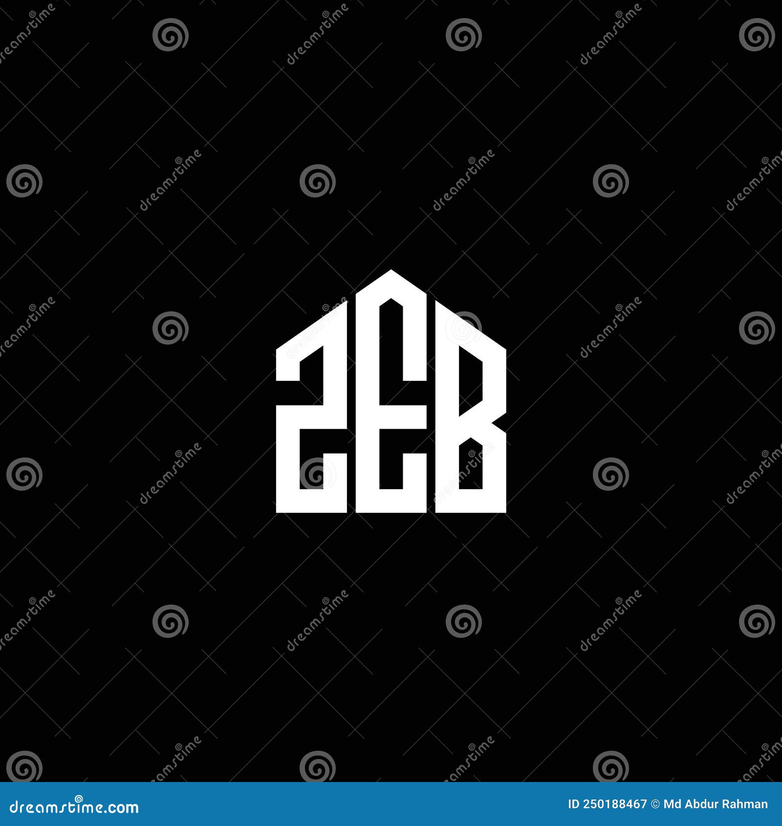 ZEB Letter Logo Design On BLACK Background. ZEB Creative Initials ...