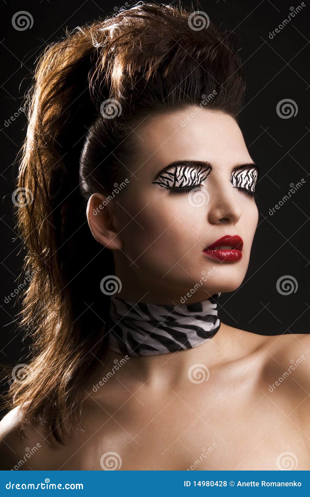 Zebra stock photo. Image of brown, hairstyle, face, hairdress - 14980428