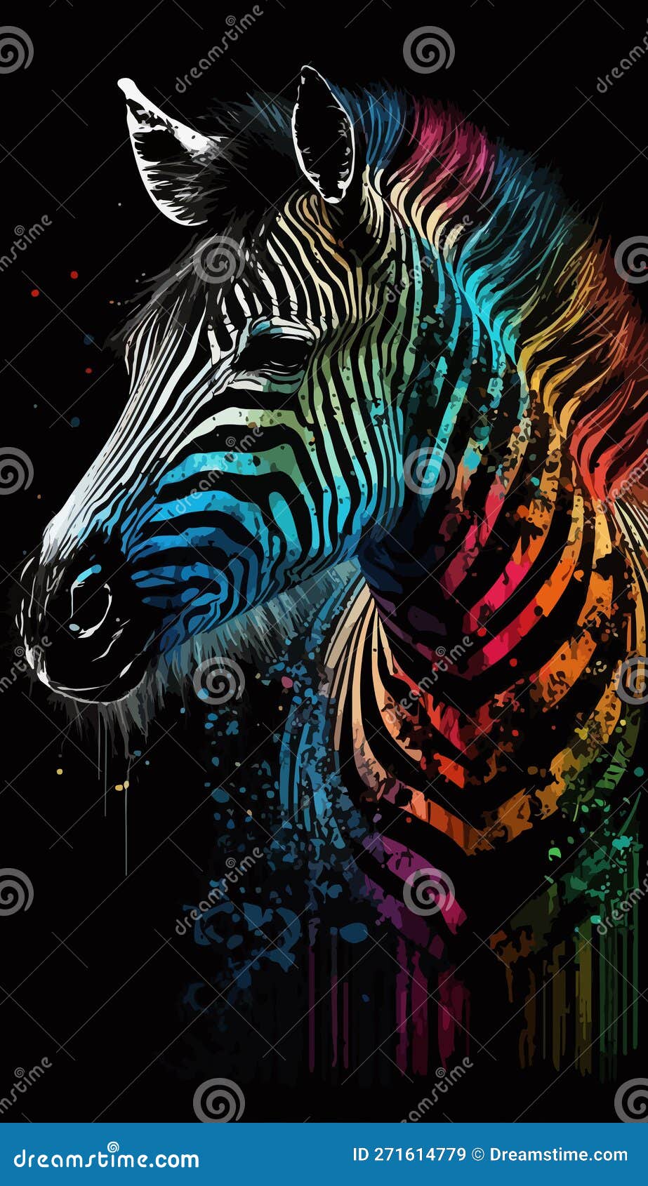 Zebra Neon Colors Wallpaper