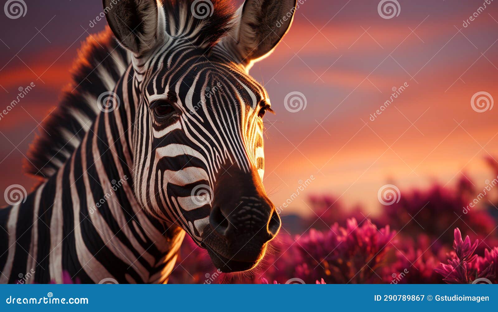 Zebra in Africa, Standing on Plain, Looking at Camera Generated by AI ...
