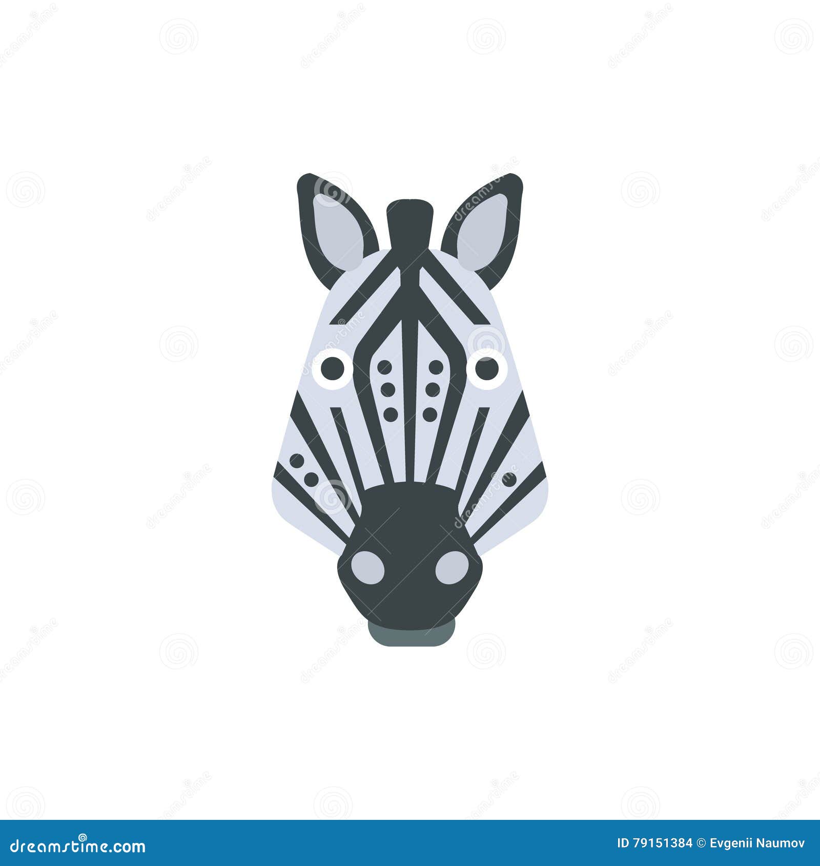 Zebra African Animals Stylized Geometric Head Stock Vector ...