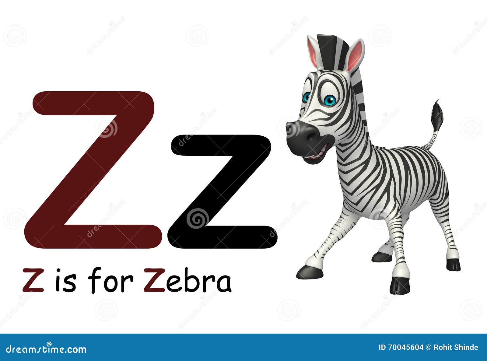 Zebra with alphabet stock illustration. Illustration of poster - 70045604