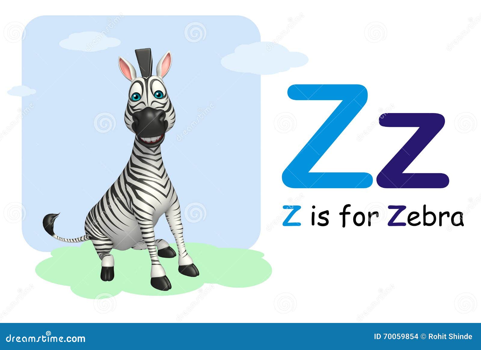 Zebra with alphabet stock illustration. Illustration of educational ...