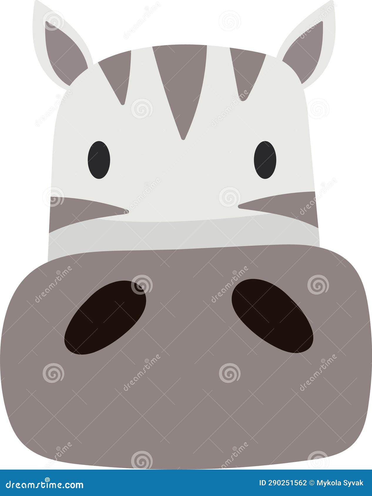 Zebra Animal Head stock vector. Illustration of cartoon - 290251562