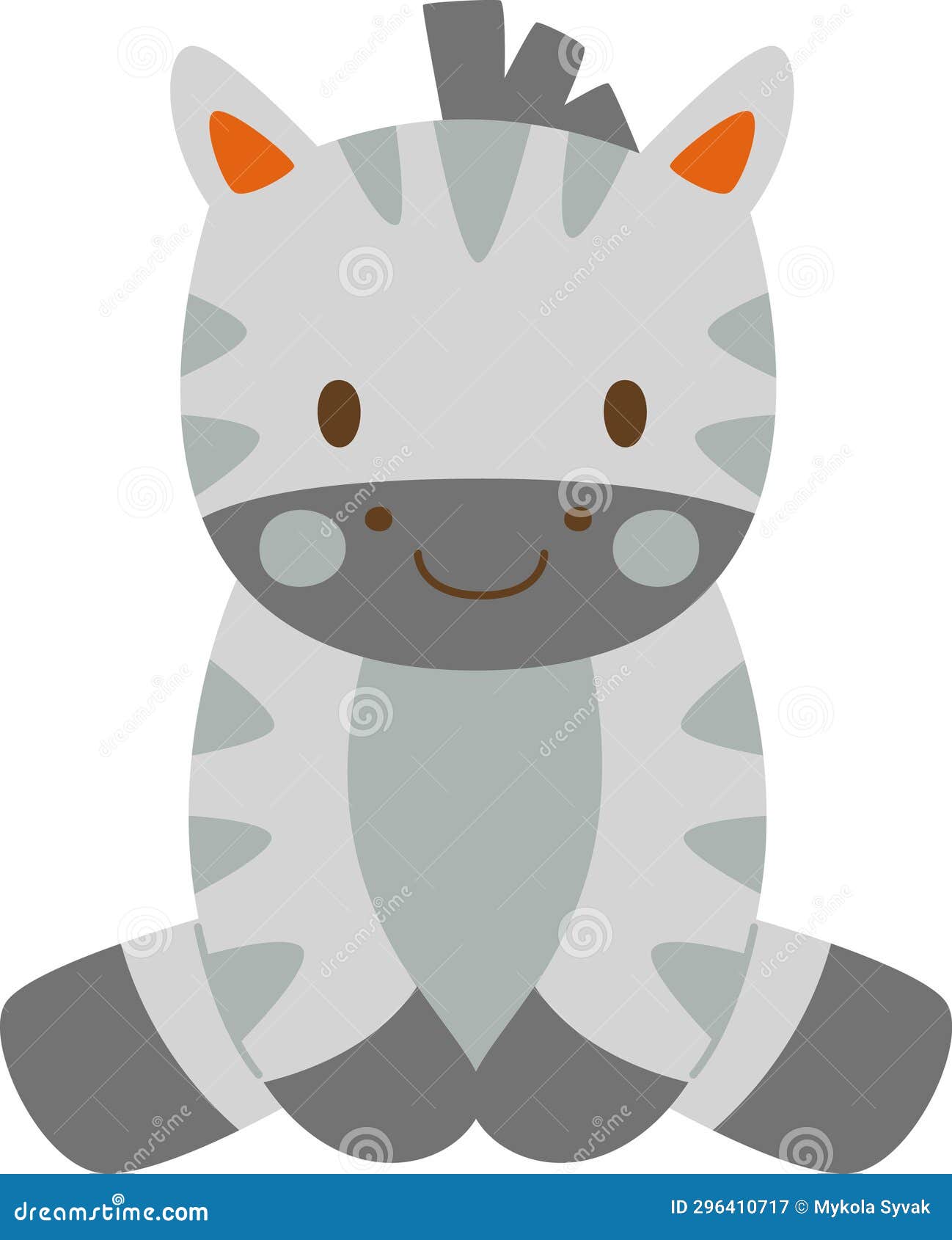 Zebra Animal Sitting stock illustration. Illustration of happy - 296410717