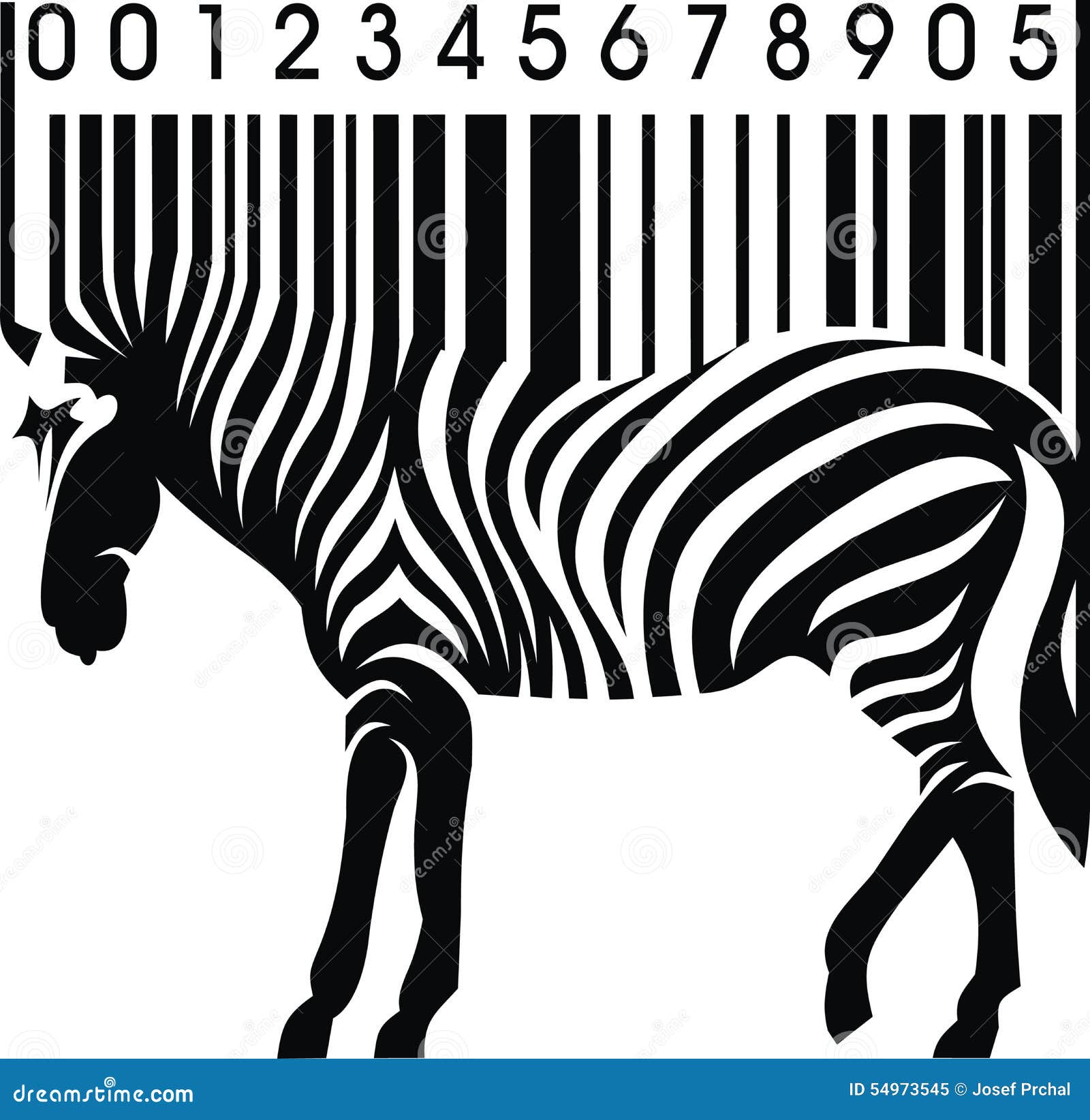 Zebra as barcode stock vector. Illustration of black - 54973545