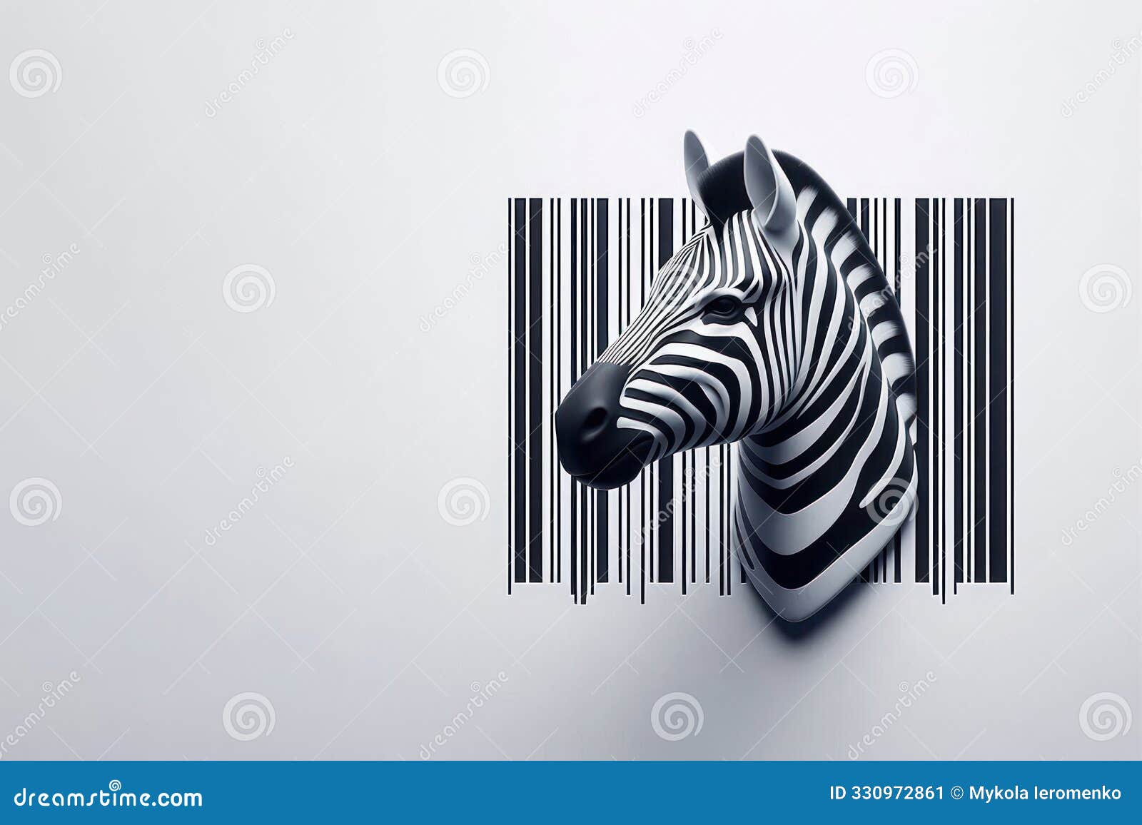 Zebra on the Background of a Barcode. Space for Text. Stock Image ...