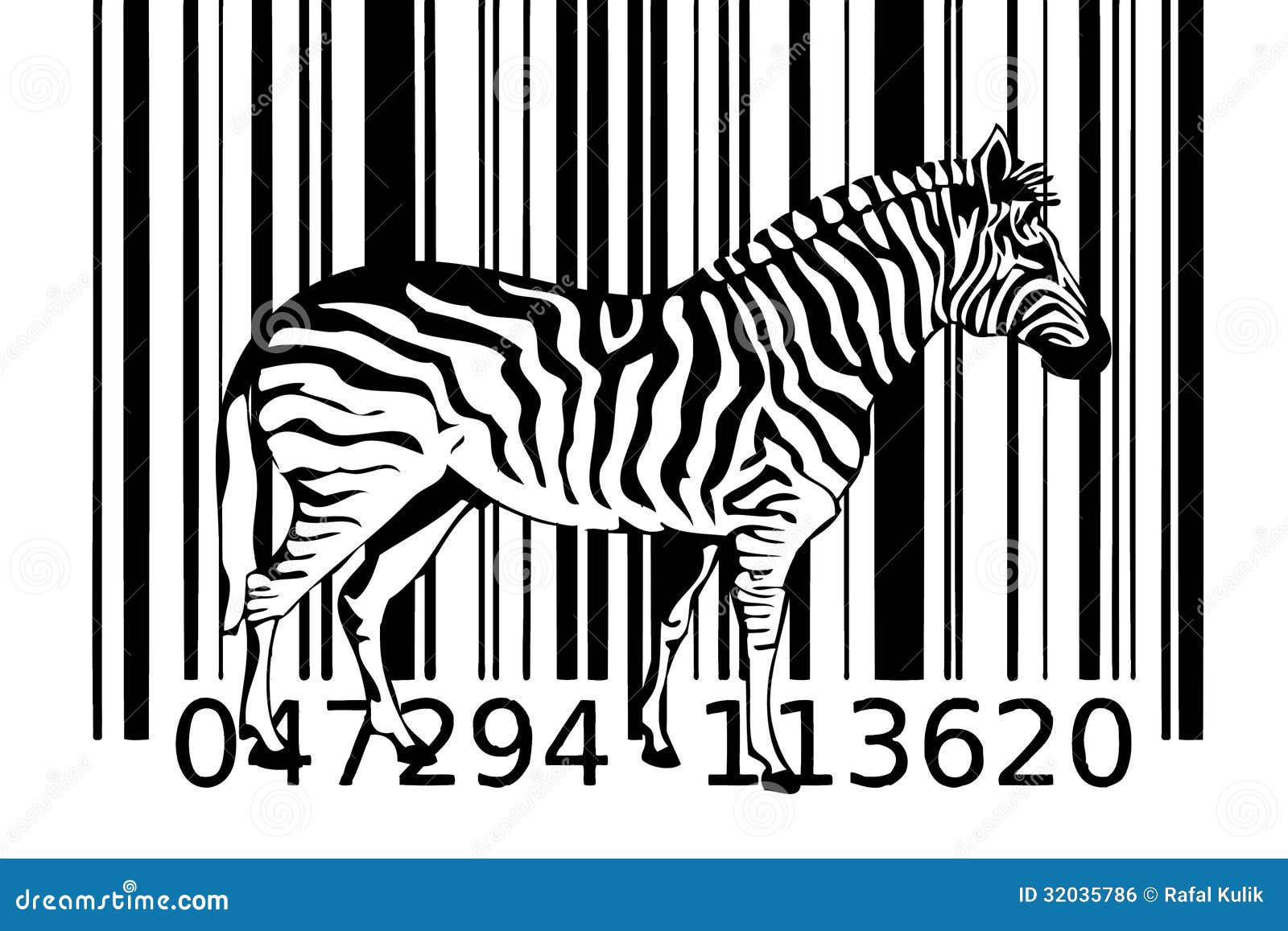 Zebra As Barcode Cartoon Vector | CartoonDealer.com #54973545