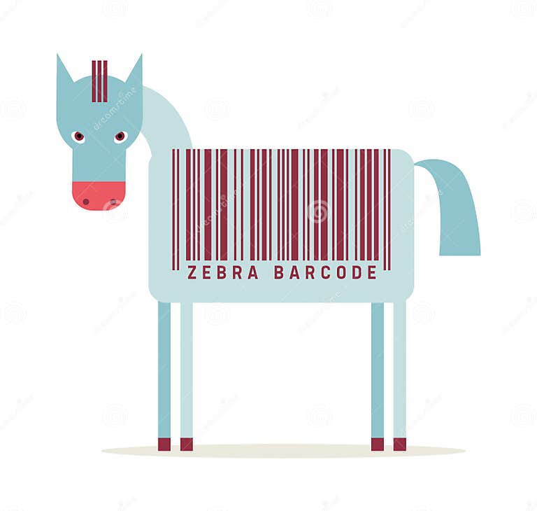 Zebra barcode stock vector. Illustration of flat, horse - 51291042