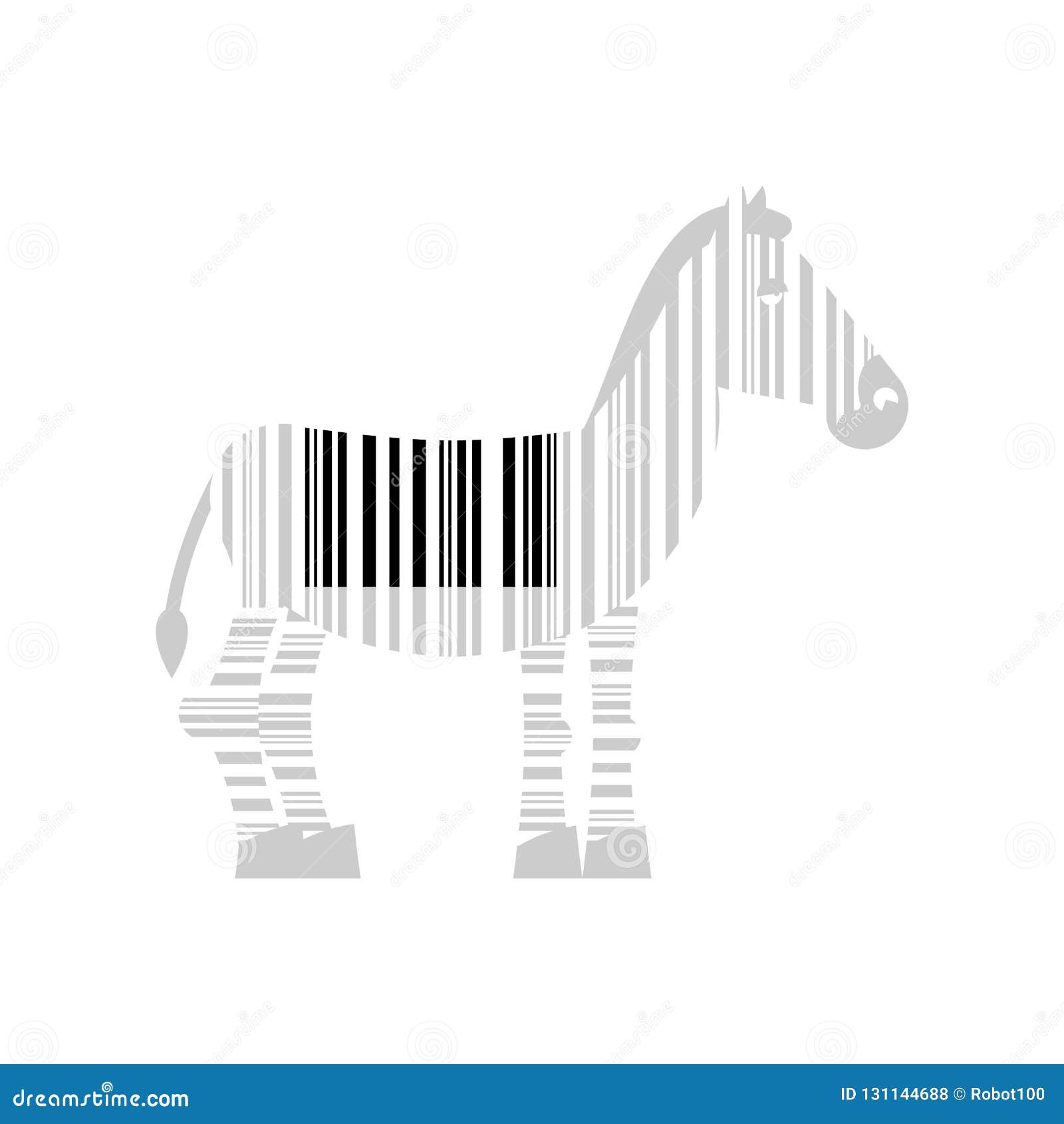 Zebra and Barcode. Striped Animal Stock Vector - Illustration of scan ...