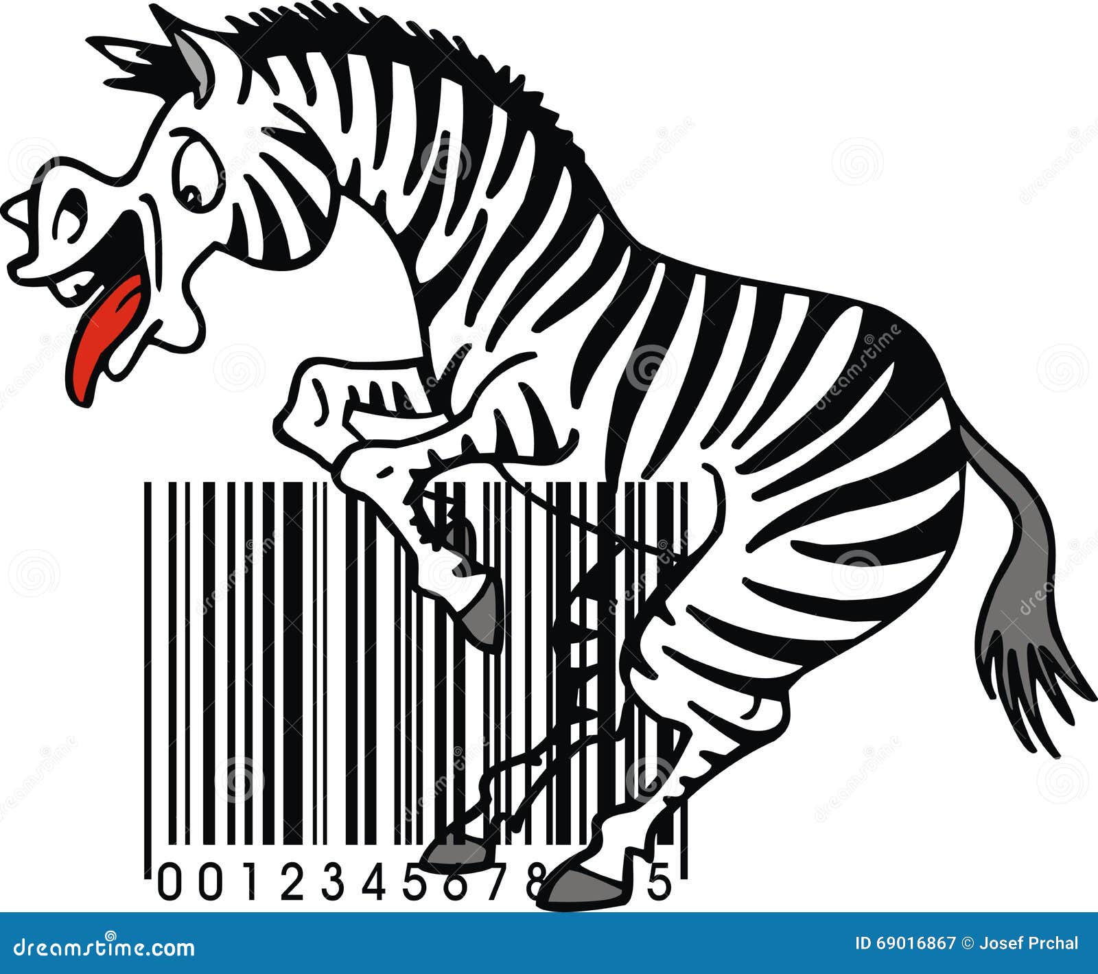 Zebra and barcode stock vector. Illustration of code - 69016867