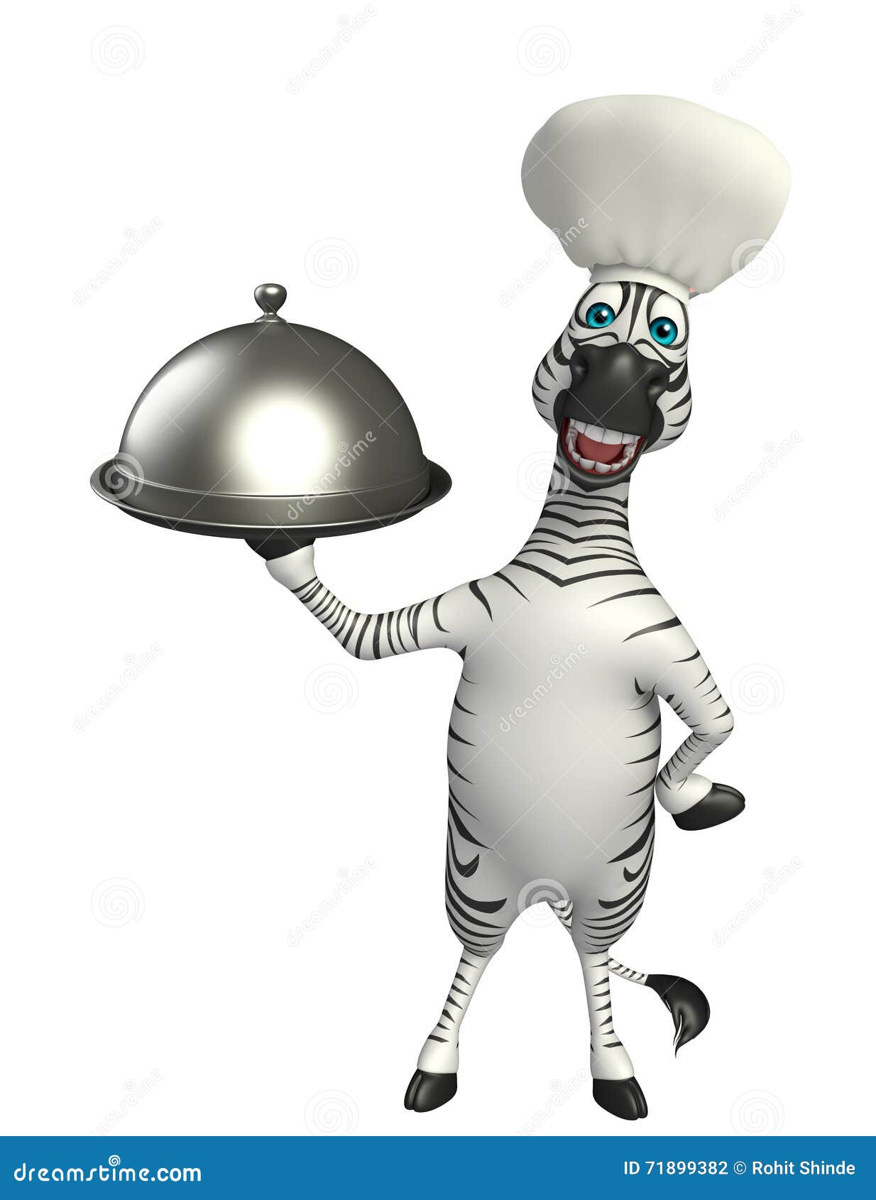 Chef Zebra Cartoon Vector With Dish. | CartoonDealer.com #290412377