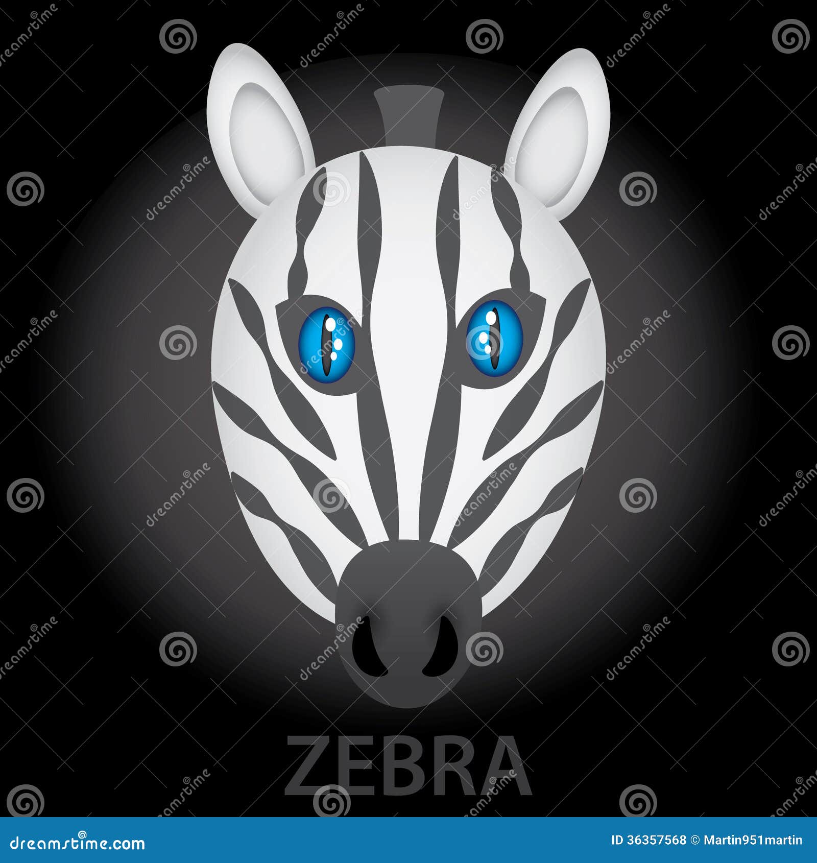 Zebra Cartoon Character Head Eps10 Stock Vector - Illustration of shape ...