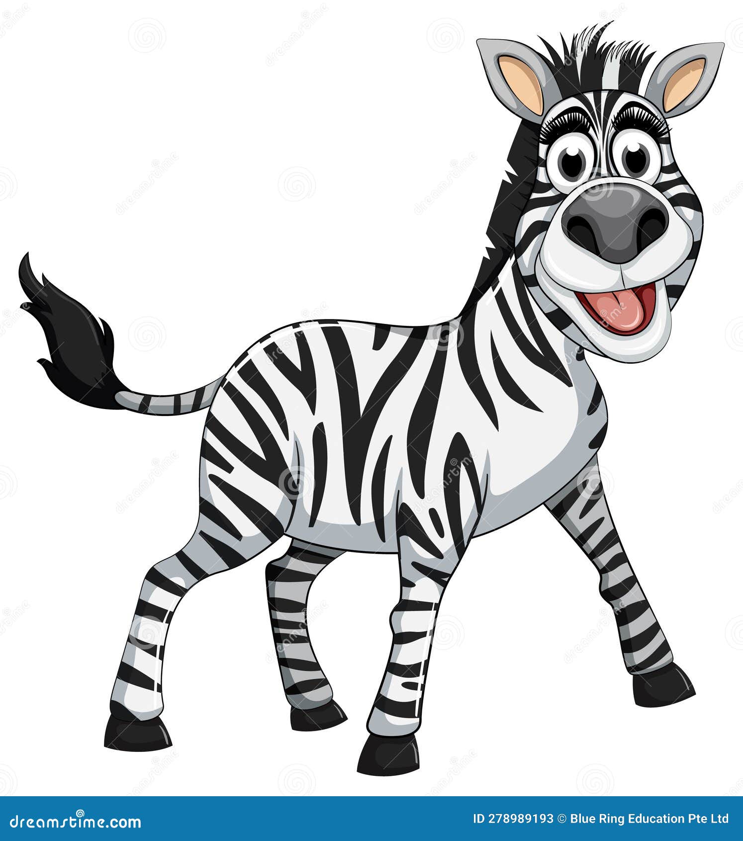 A Zebra Cartoon Character Cartoon Character Stock Vector - Illustration ...