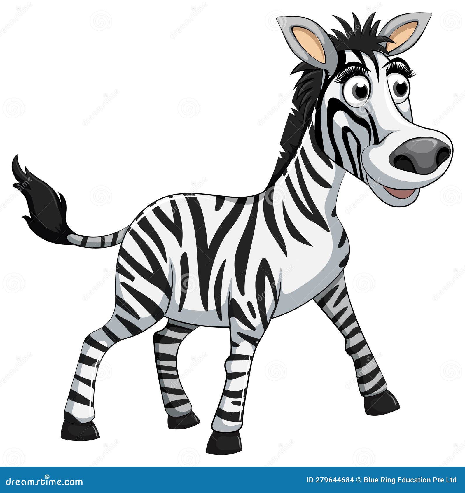 A Zebra Cartoon Character stock vector. Illustration of adventure ...
