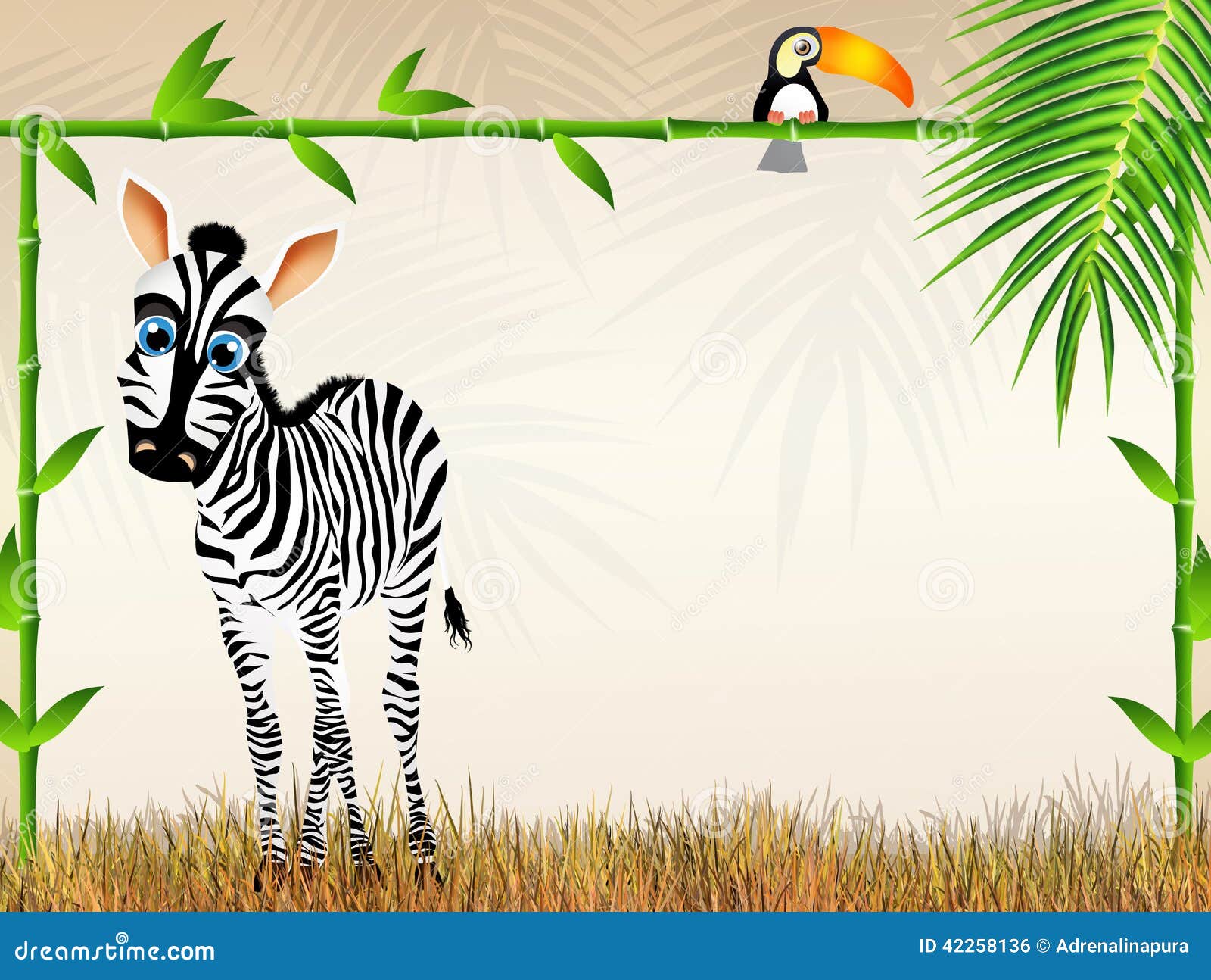 Zebra cartoon stock illustration. Illustration of forest - 42258136