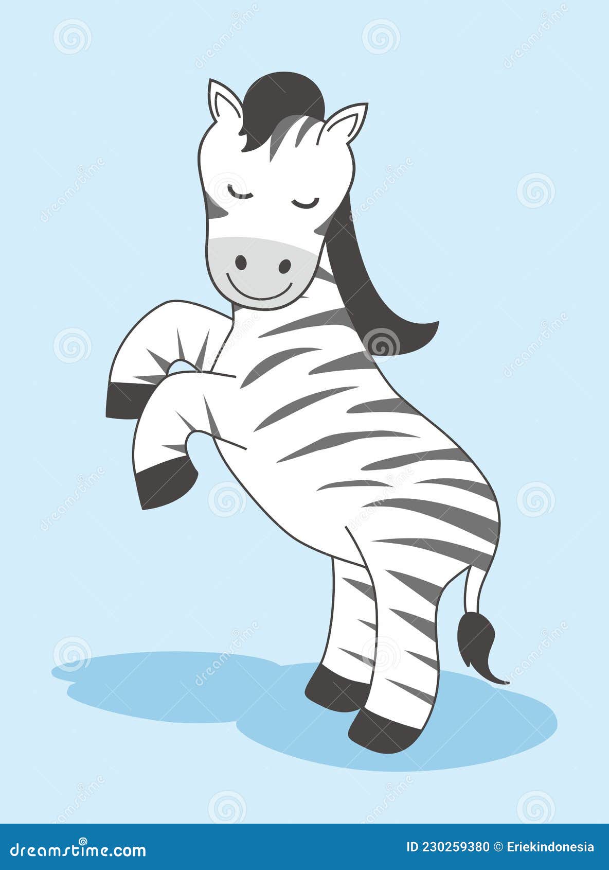 Zebra Cartoon Isolated Standing Animals Illustration Stock Vector ...