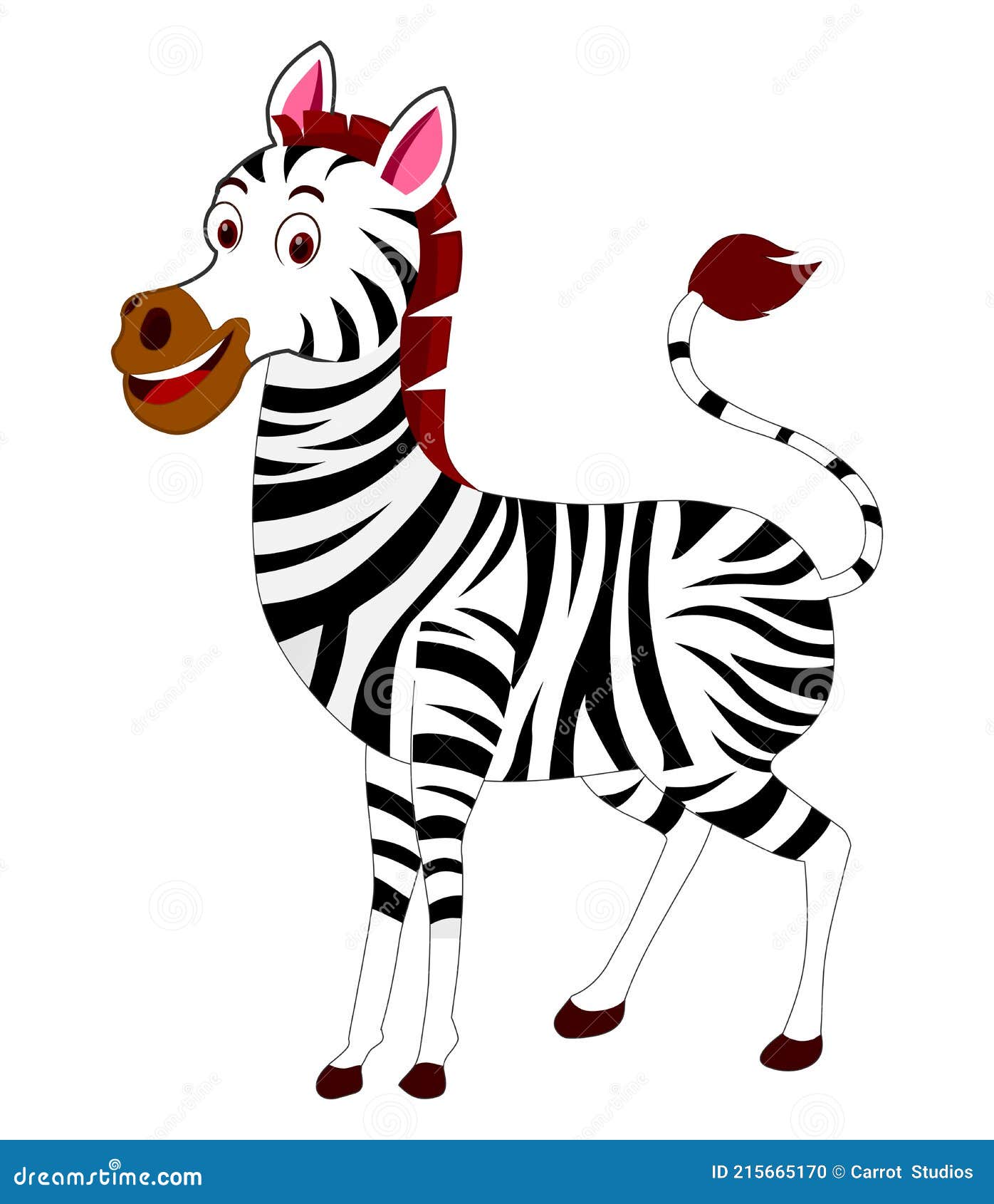 Zebra cartoon stock vector. Illustration of forest, vector - 215665170
