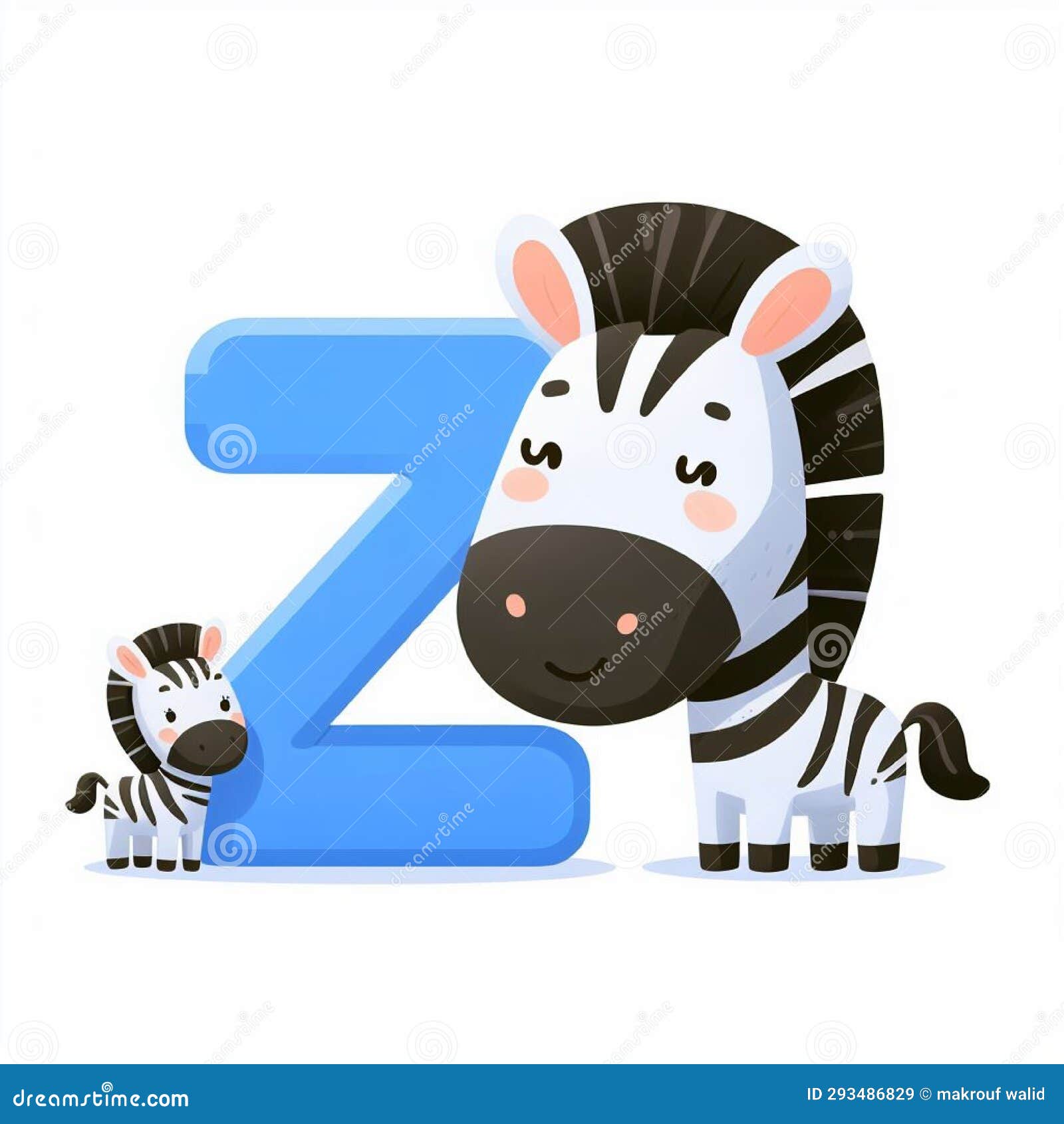 Zebra clipart e letra z ilustração stock. Ilustração de animal - 293486829