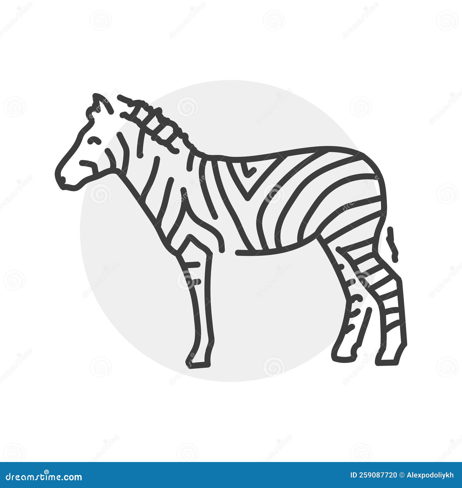 Zebra Color Line Illustration. Animals of Africa. Stock Illustration ...