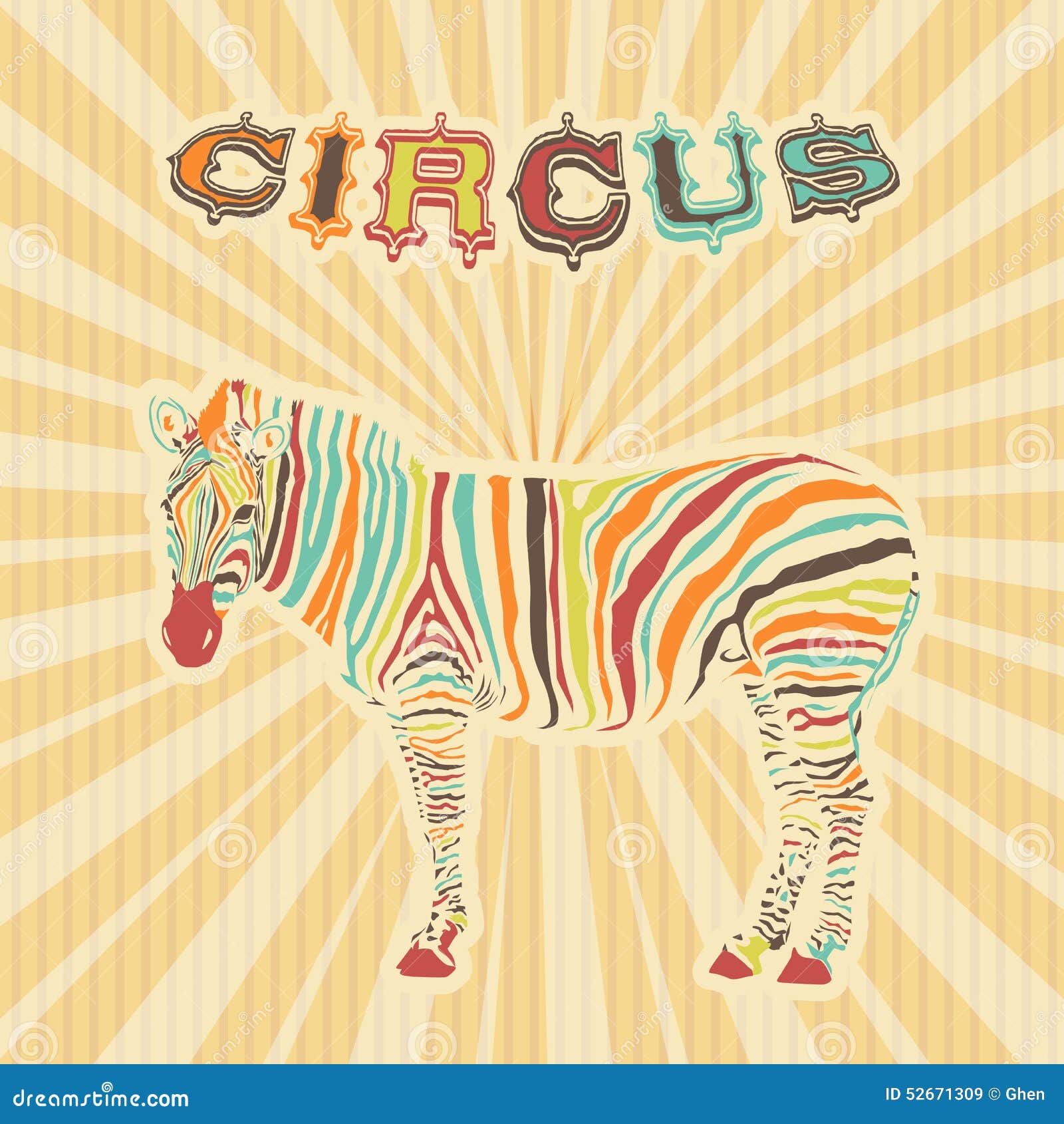 Zebra On Circus Cartoon Color Illustration | CartoonDealer.com #240815280