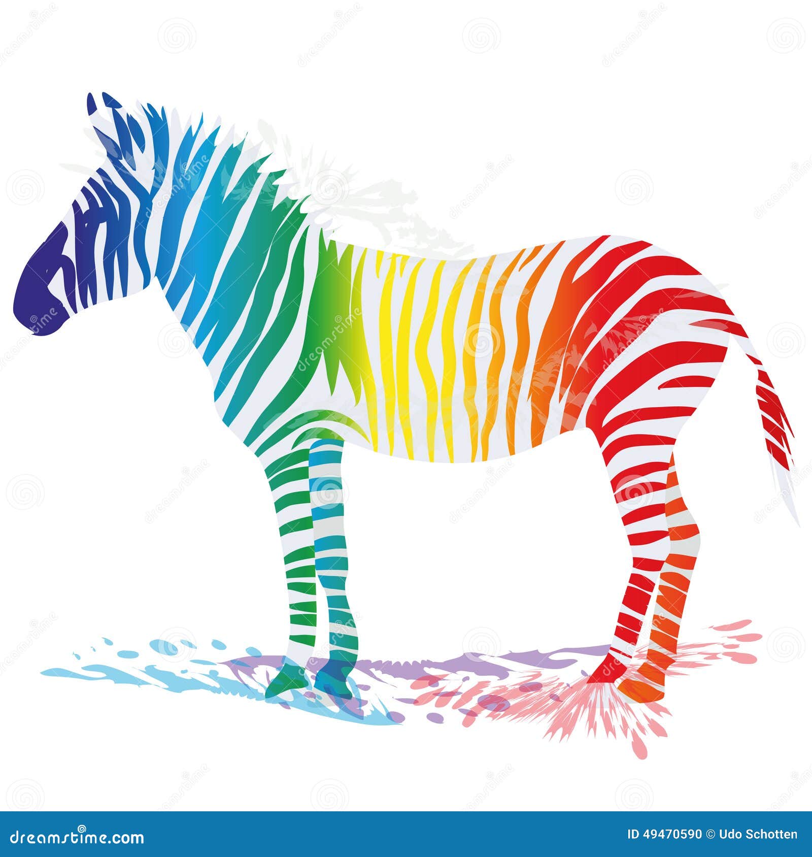 Zebra with colored stripes stock vector. Illustration of gradient ...